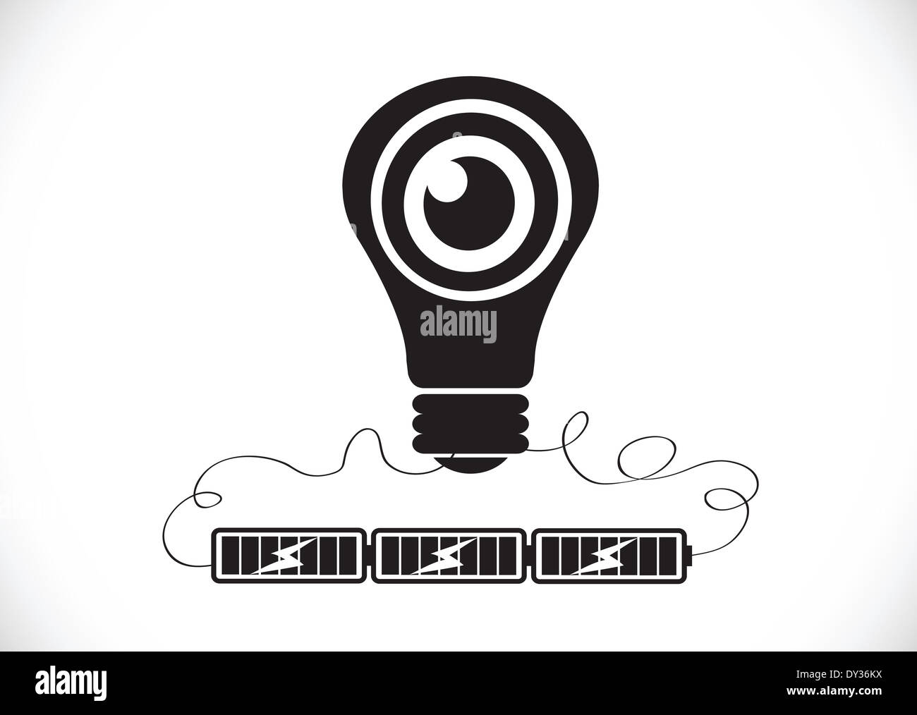Light bulb Charging Battery Power Idea design Stock Photo - Alamy