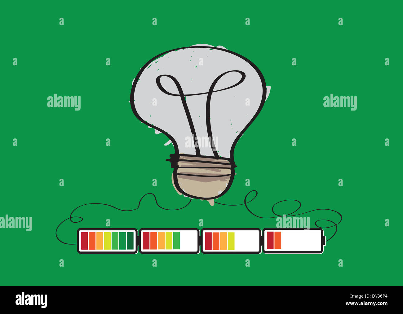 Light bulb Charging Battery Power Idea design Stock Photo - Alamy