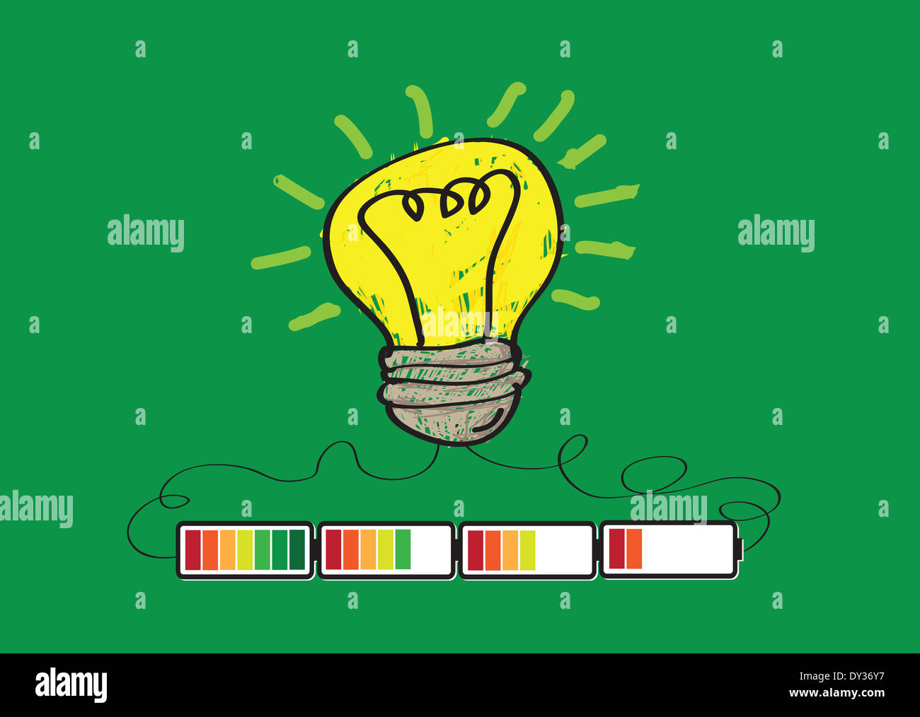 Light bulb Charging Battery Power Idea design Stock Photo - Alamy