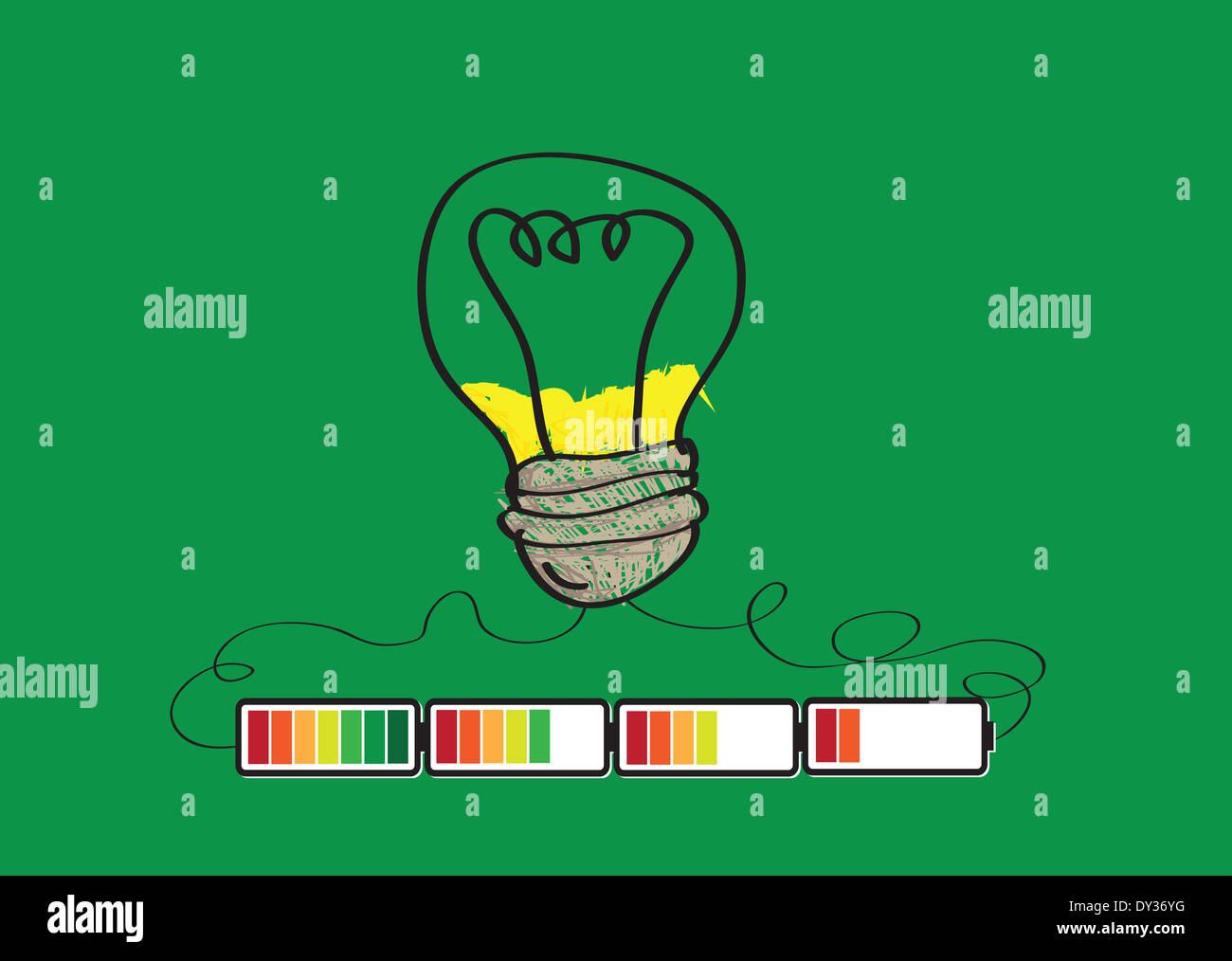 Light bulb Charging Battery Power Idea design Stock Photo - Alamy