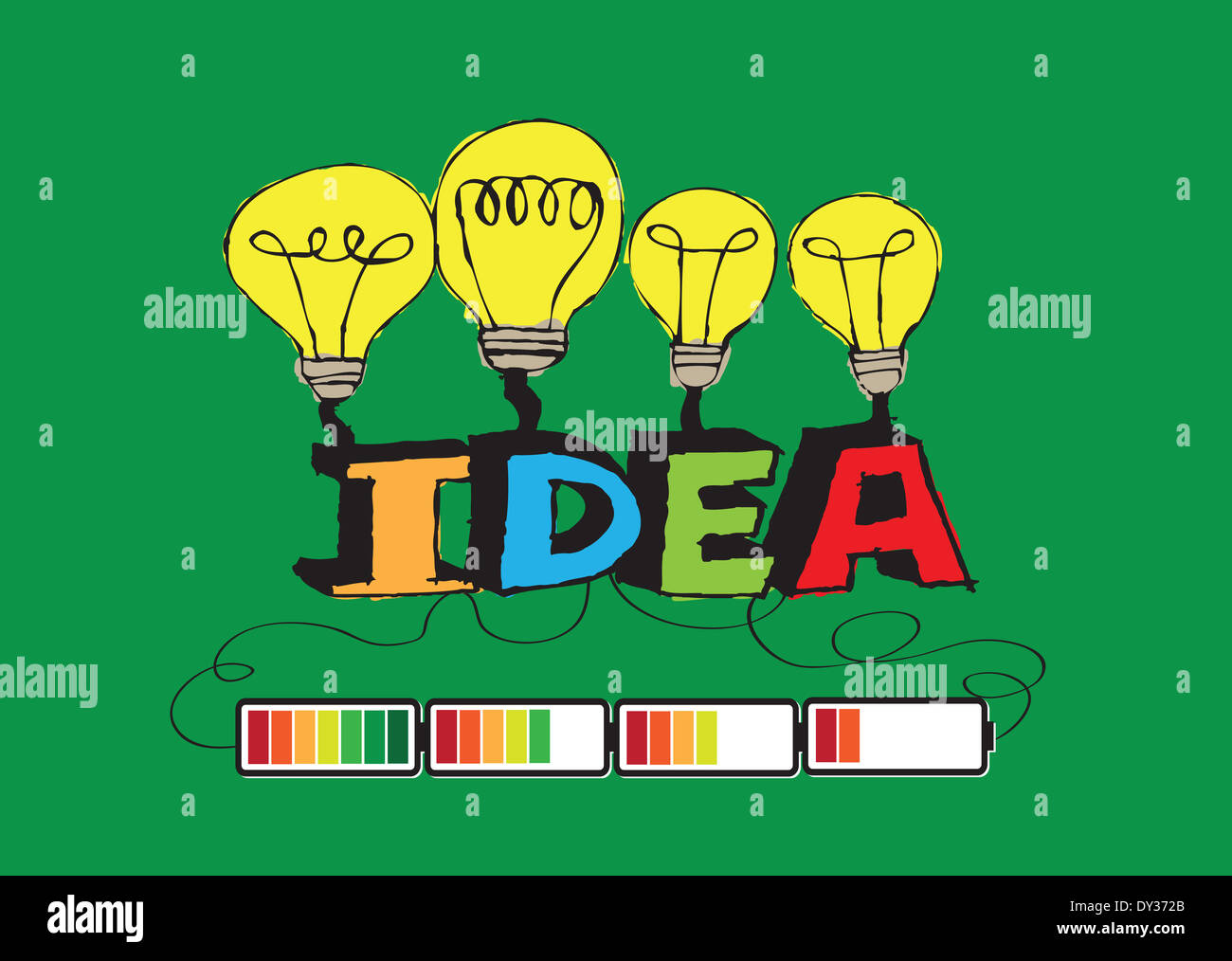 Light bulb Charging Battery Power Idea design Stock Photo - Alamy