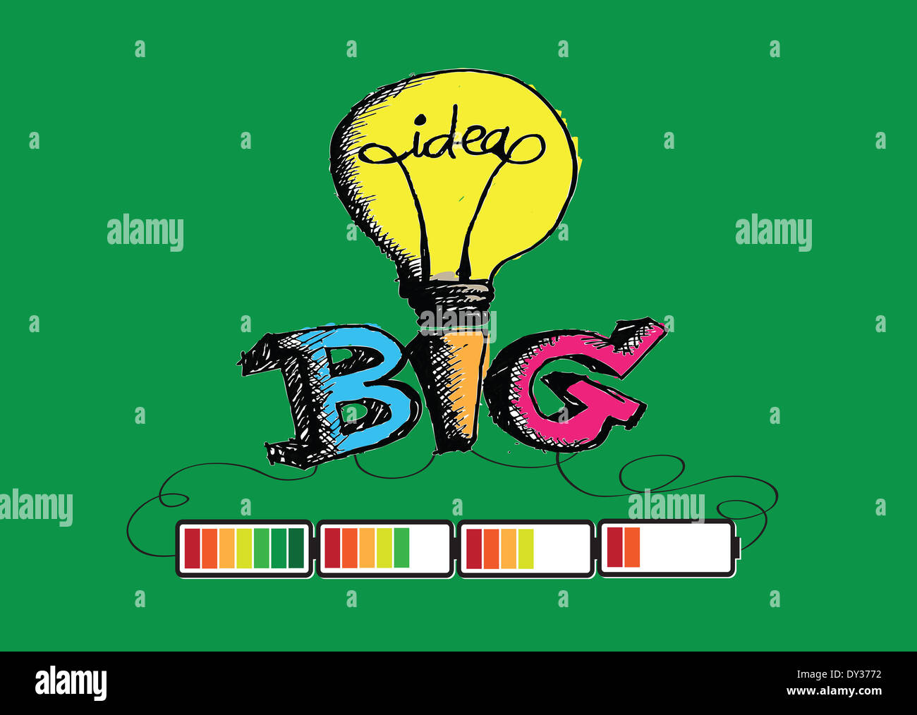 Light bulb Charging Battery Power Idea design Stock Photo - Alamy
