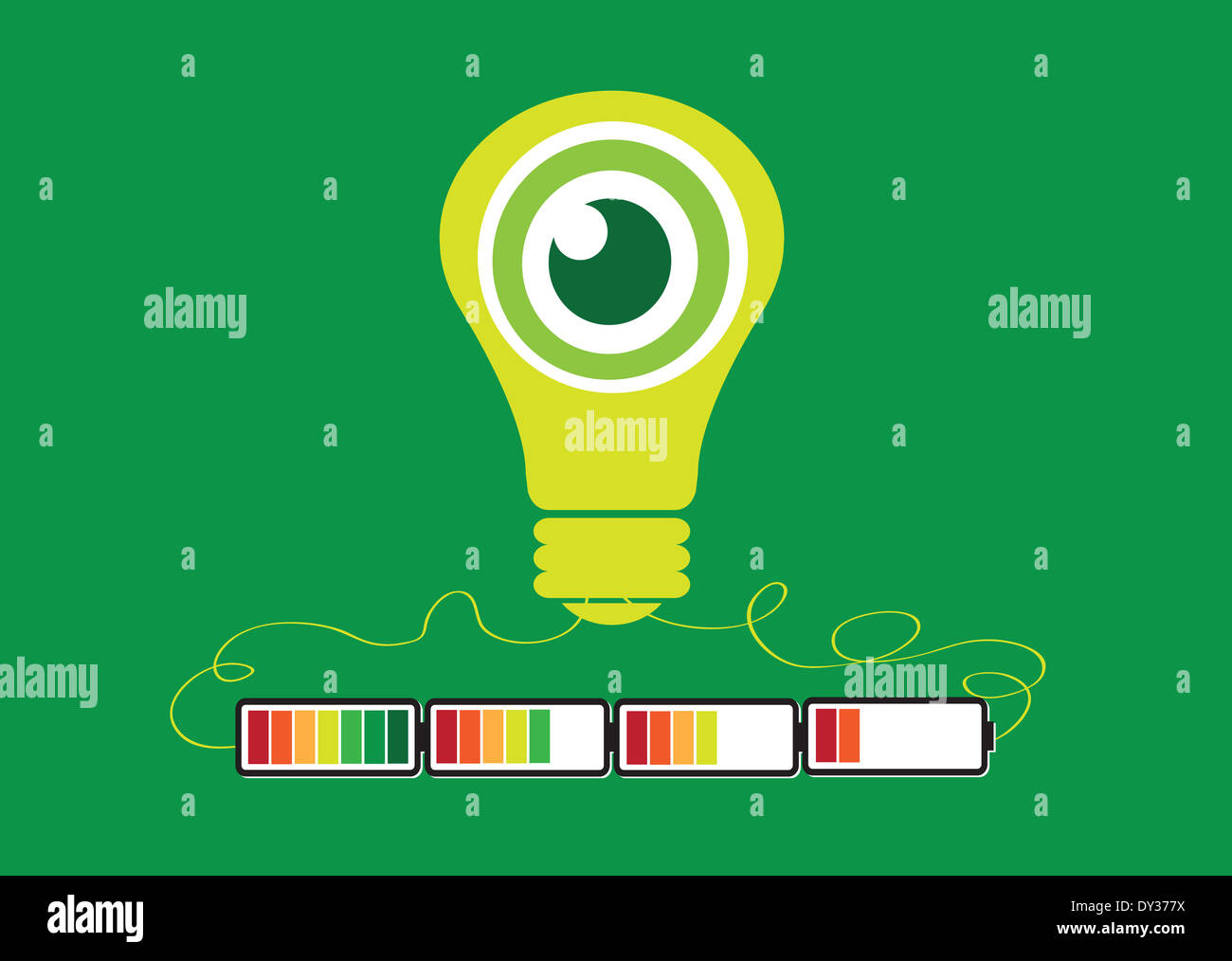 Light bulb Charging Battery Power Idea design Stock Photo - Alamy