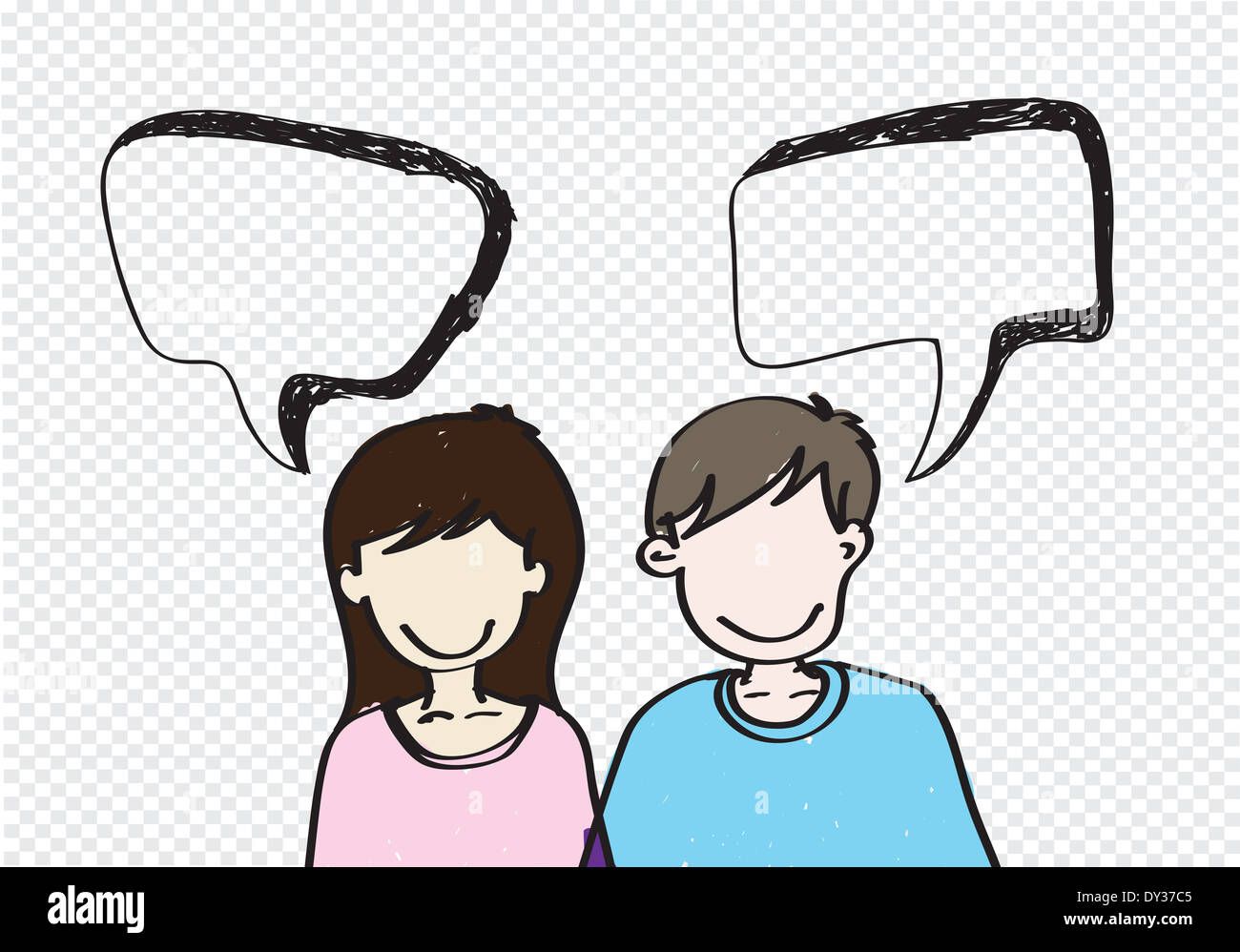 people icons with dialog speech bubbles Stock Photo - Alamy