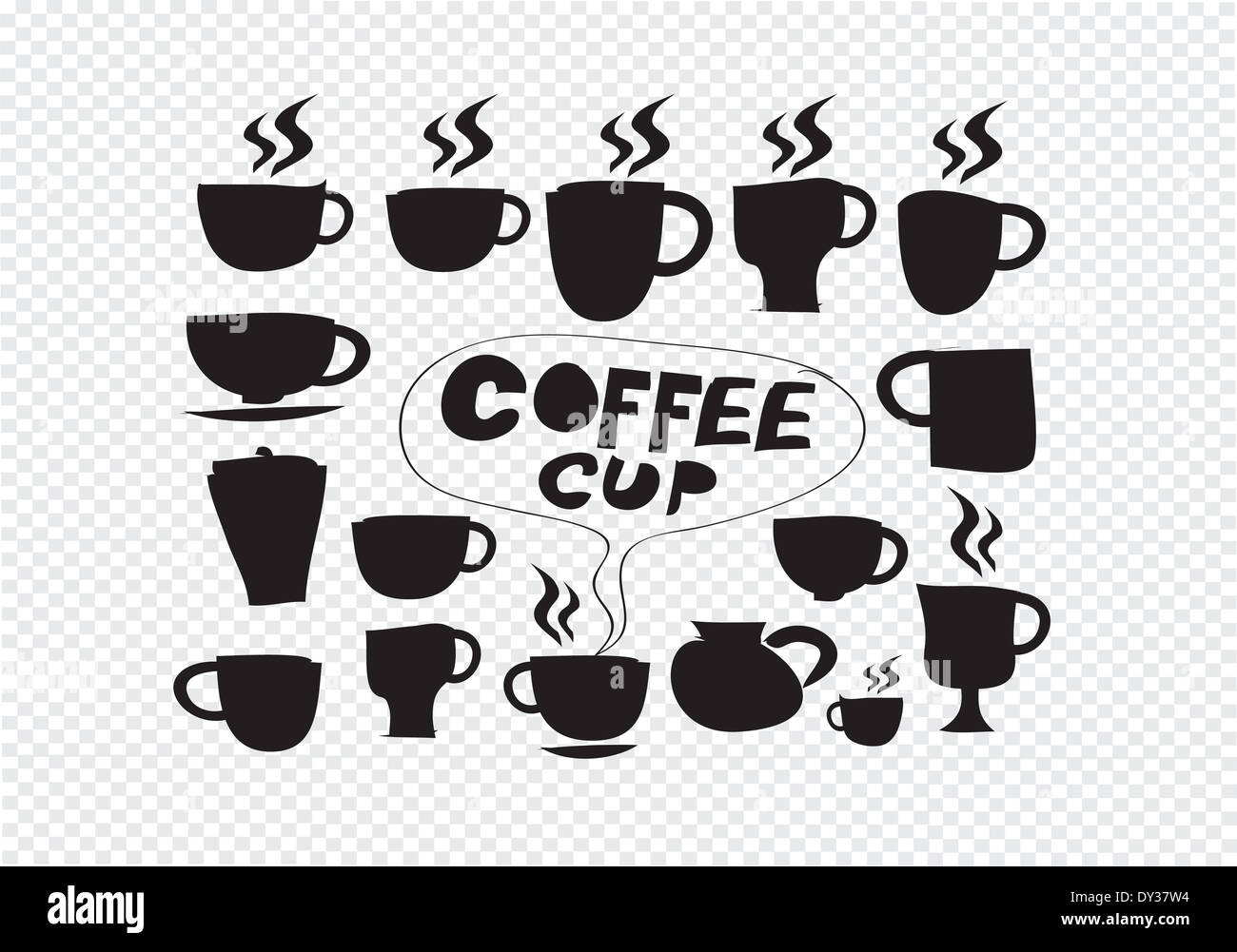 Coffee cup set hand drawing Stock Photo - Alamy