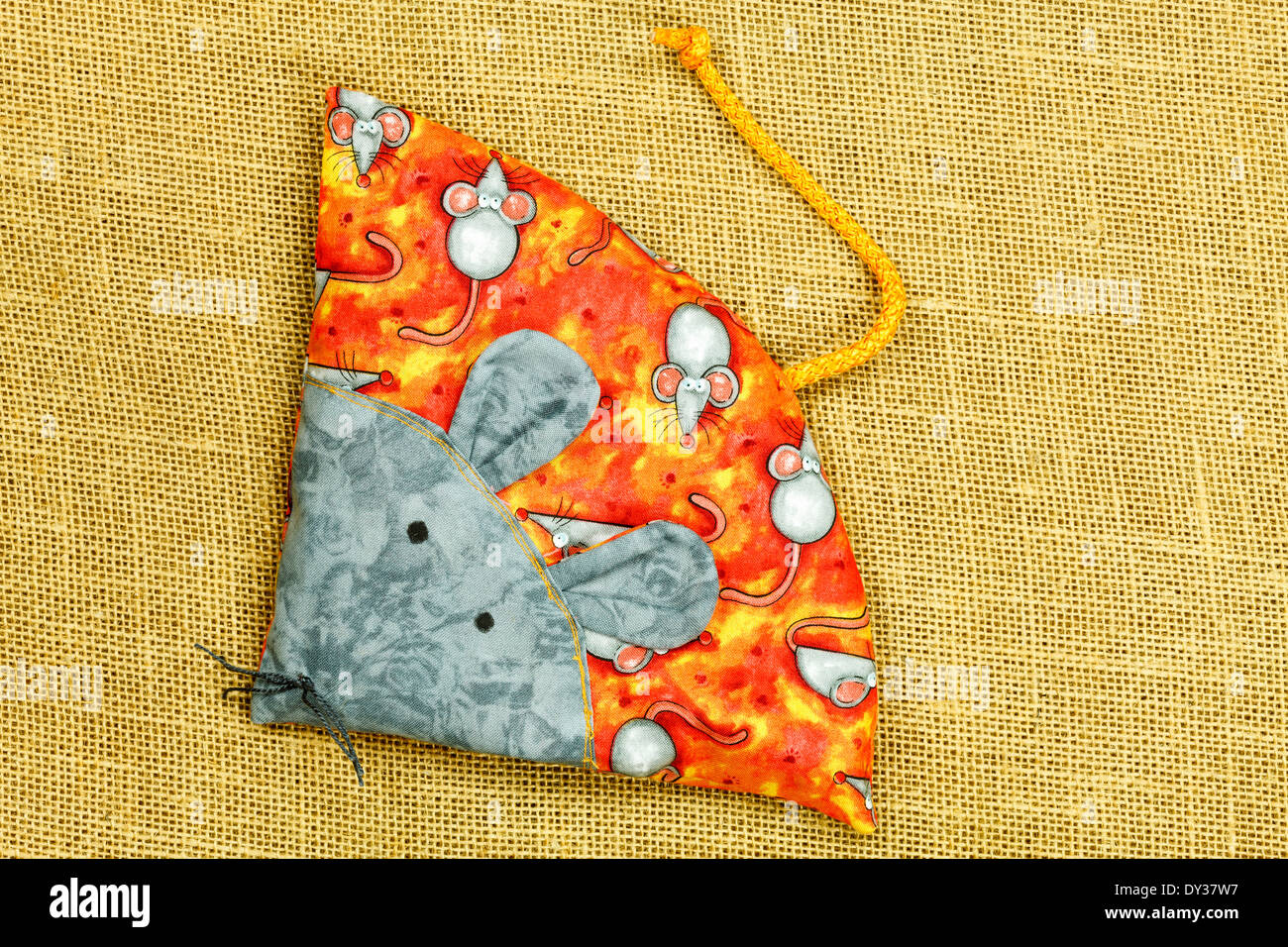 Cloth mouse on linen Stock Photo - Alamy