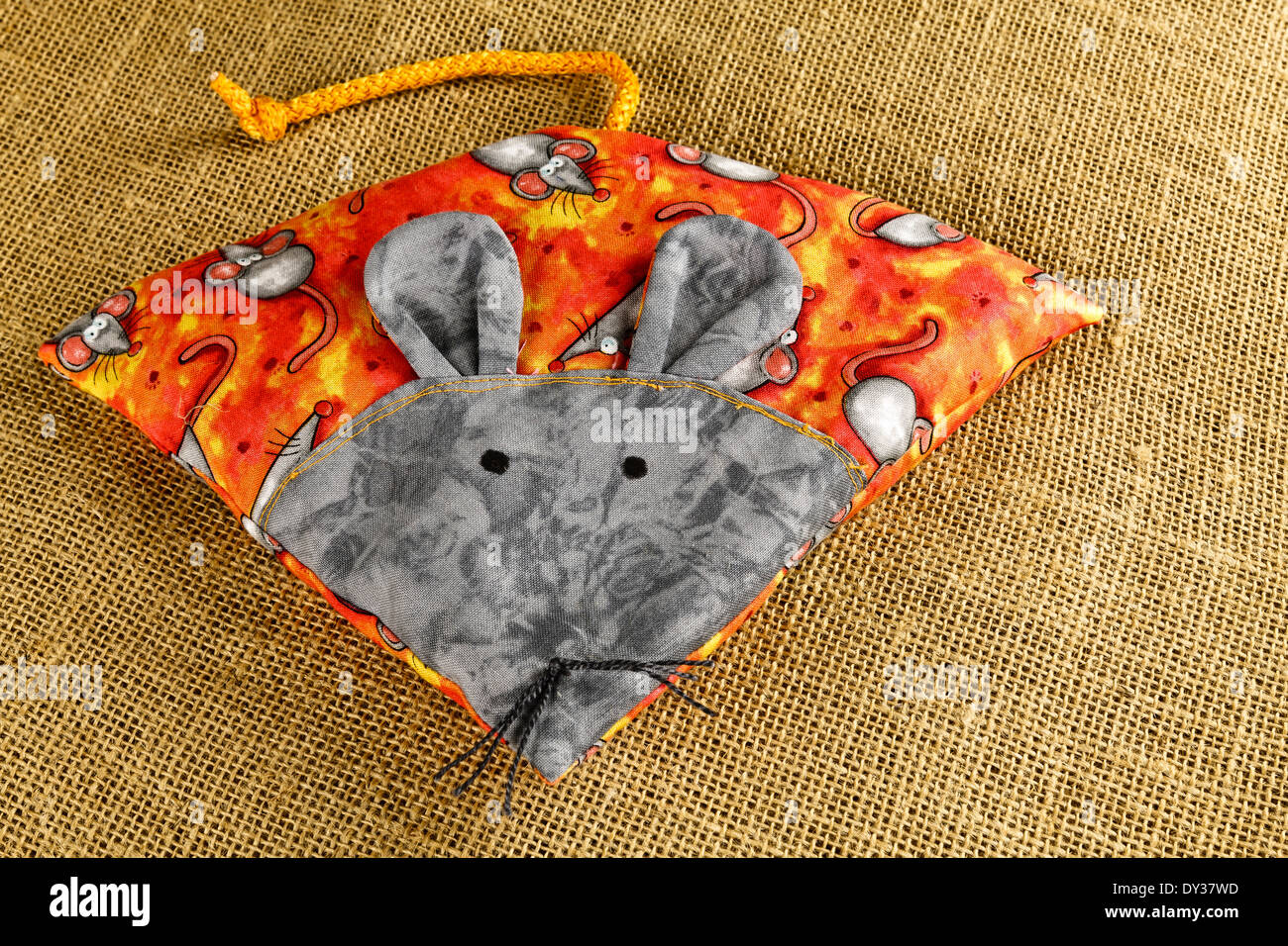 Cloth mouse on linen Stock Photo - Alamy