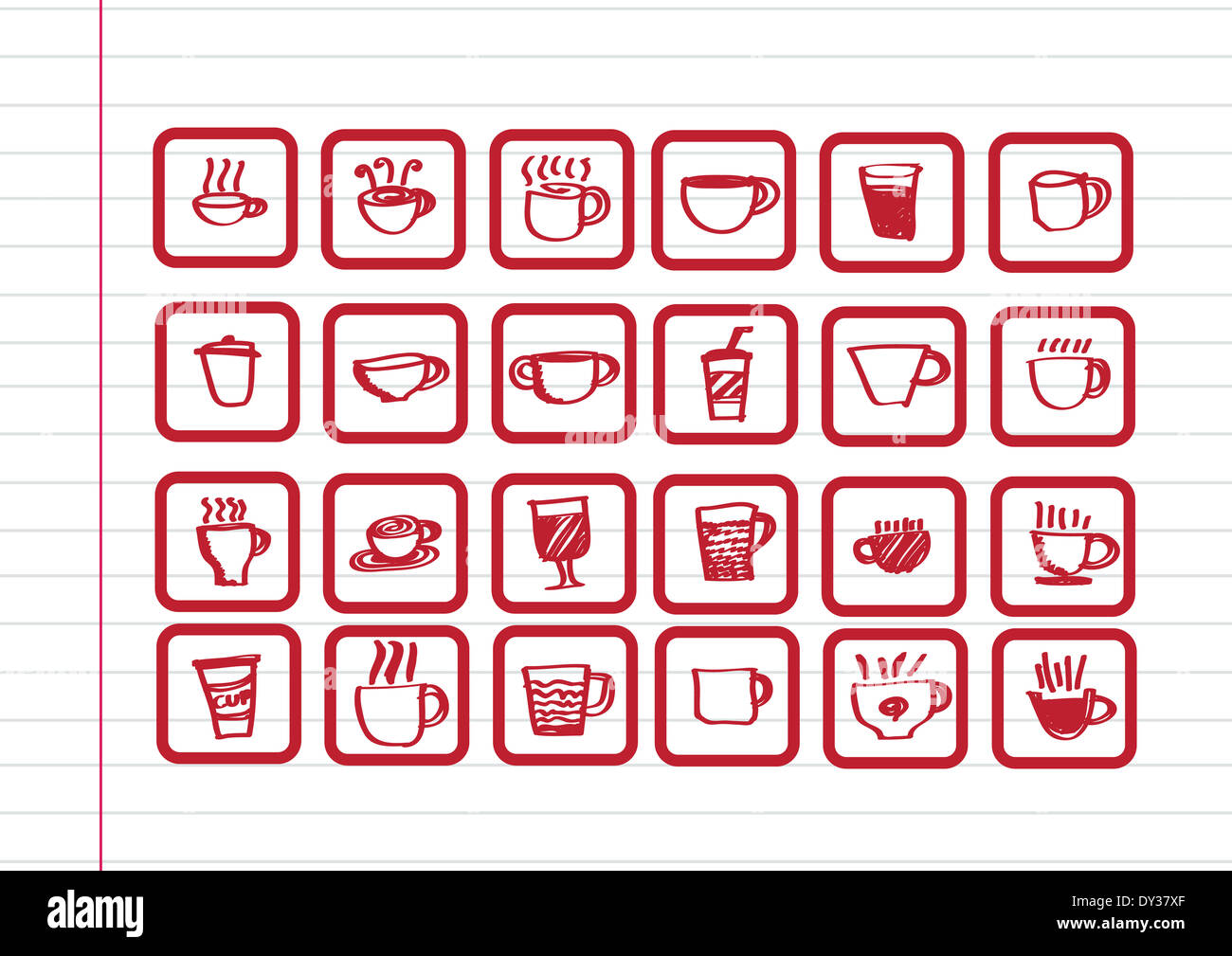 Coffee cup set hand drawing Stock Photo - Alamy