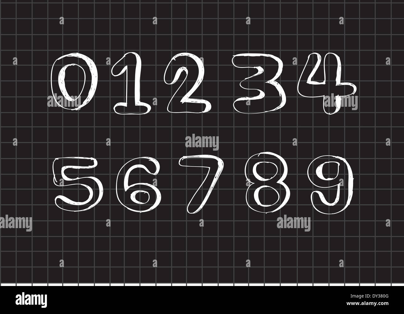 Sketch numbers 0-9 Stock Photo - Alamy