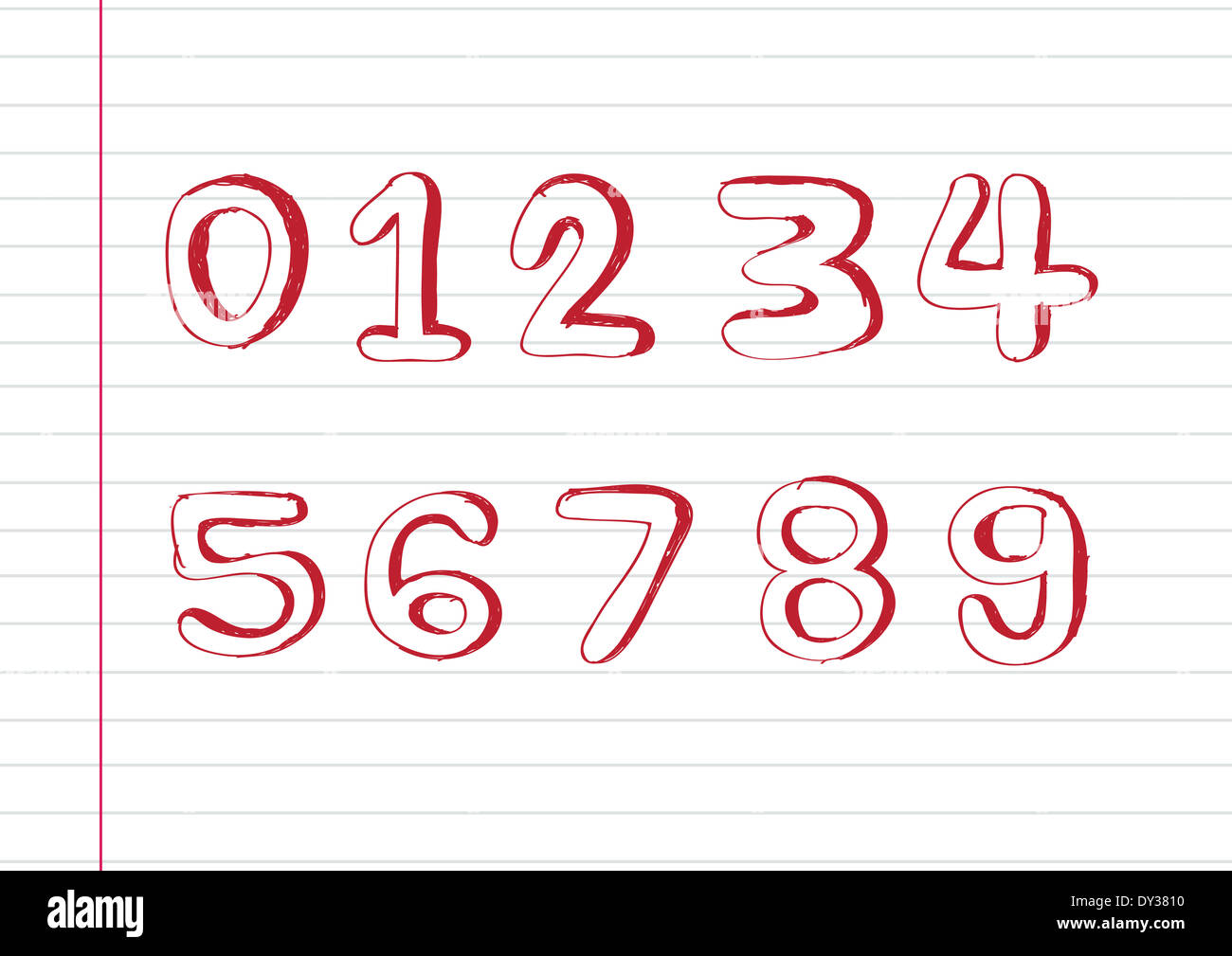 Sketch numbers 0-9 Stock Photo - Alamy