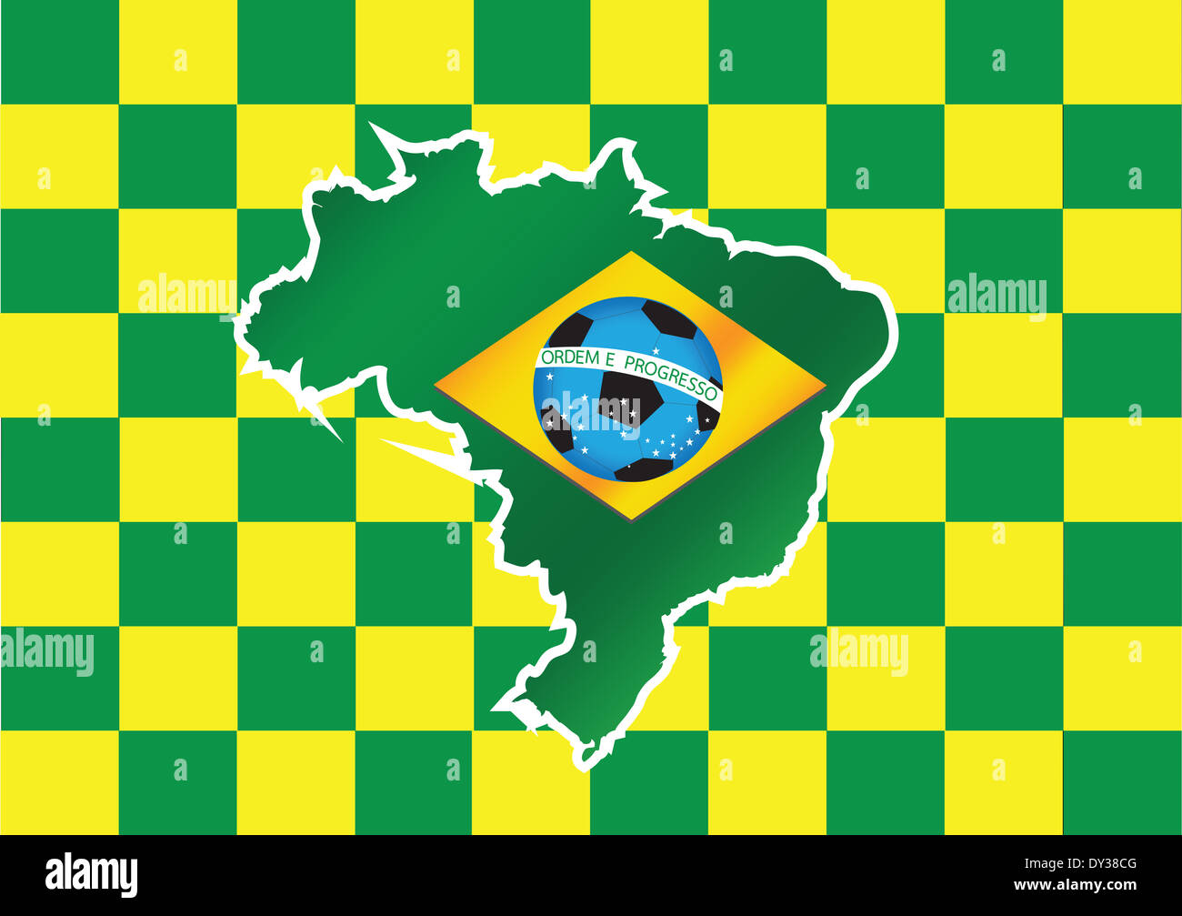 Brazil map and flag theme idea design Stock Photo - Alamy