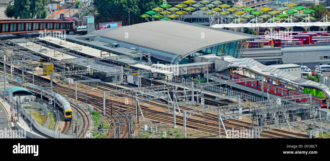 Stratford railway train station with bus station terminal beyond Stock ...