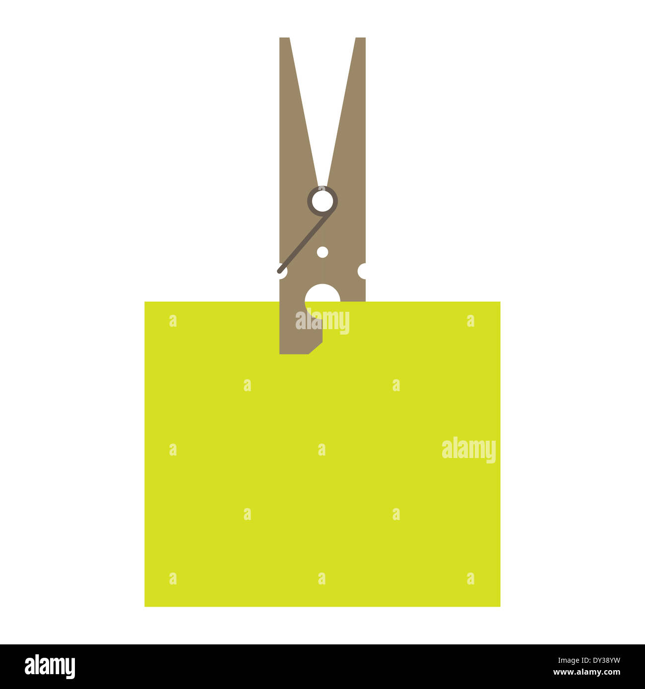 Clothes peg and reminder note isolated on white background Stock Photo ...