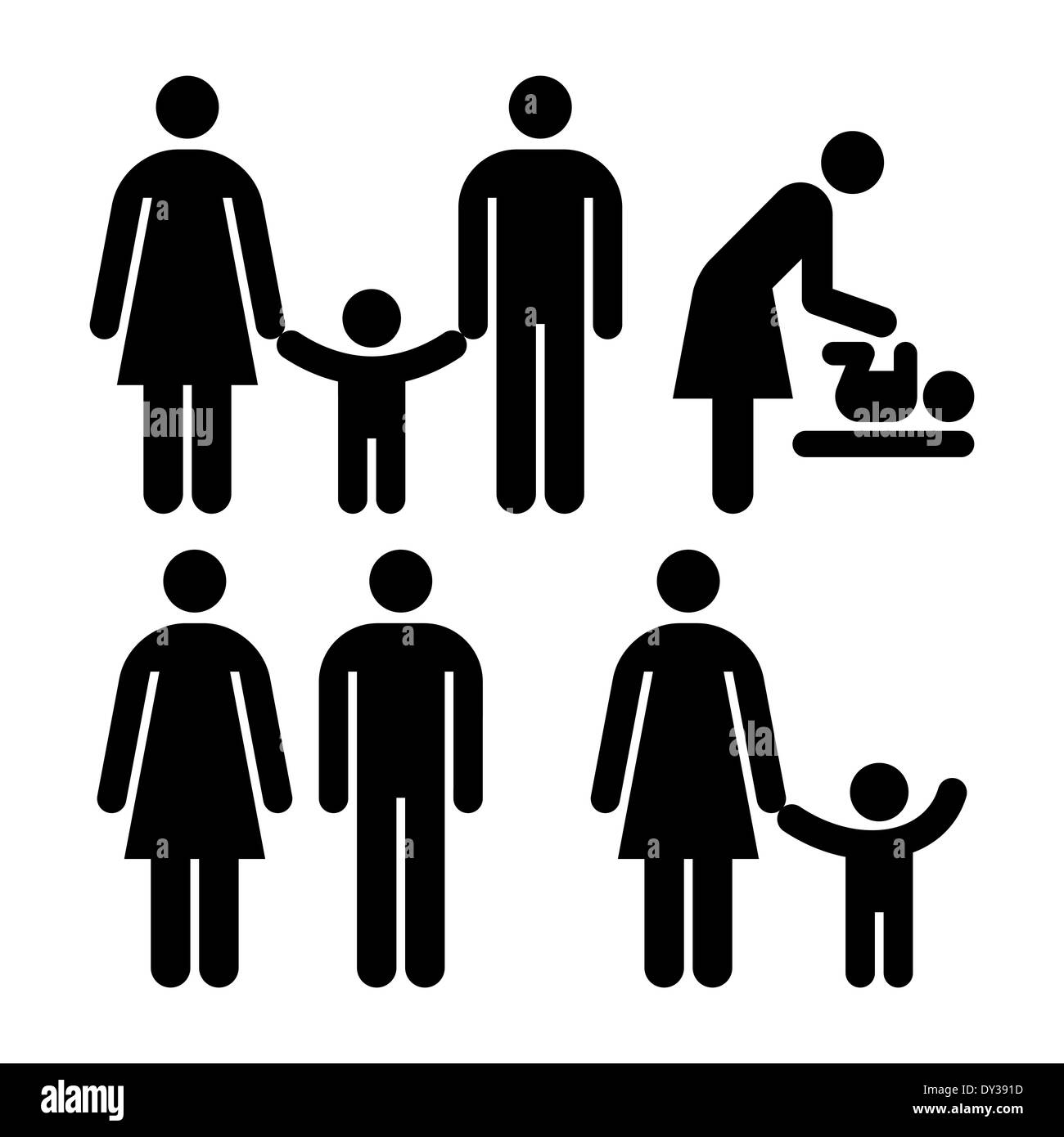 People family sign isolated on white background Stock Photo - Alamy