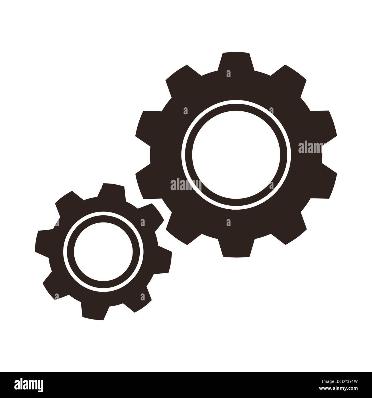 Gears (cogs) icon isolated on white background Stock Photo - Alamy
