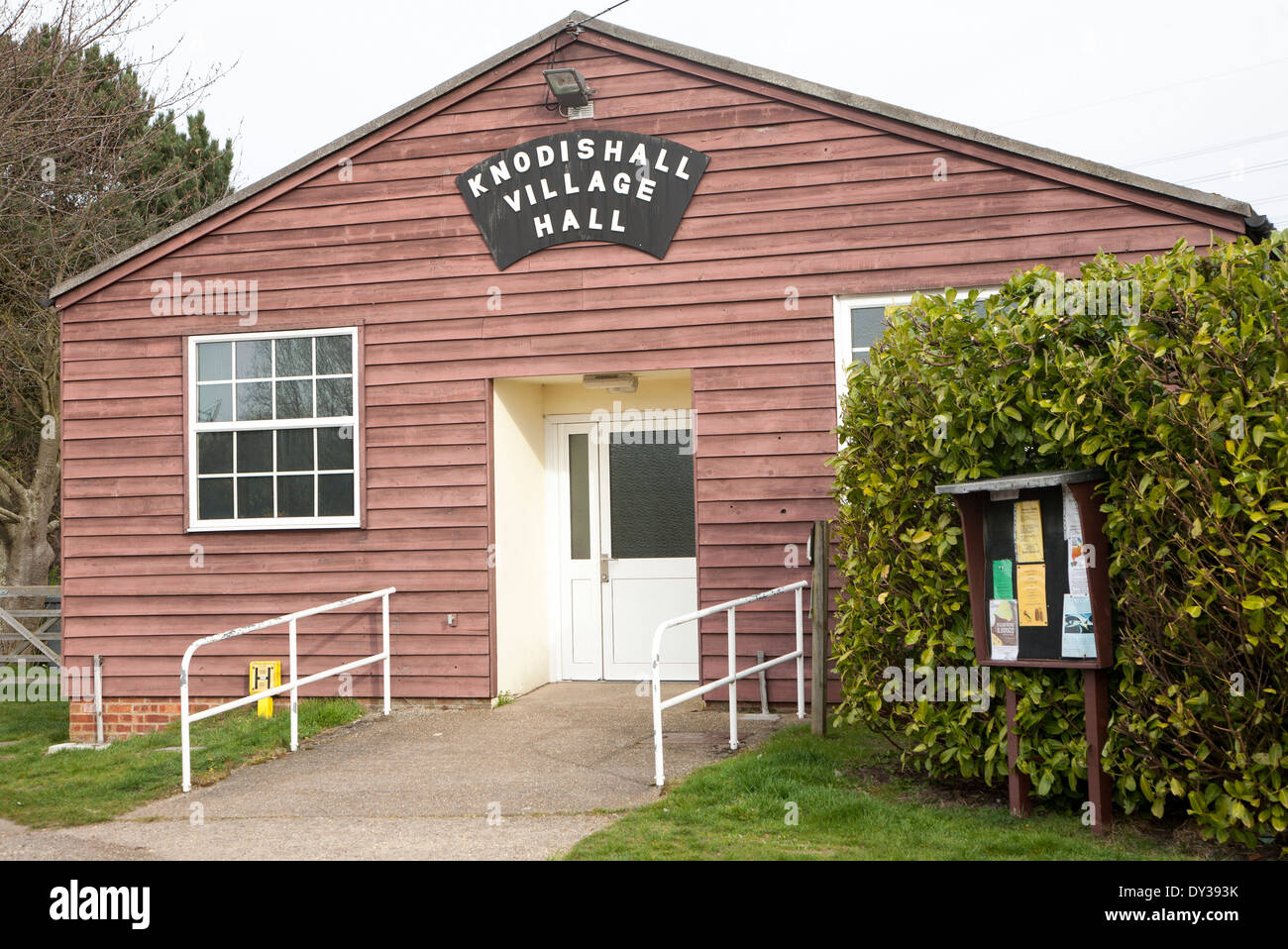 Wooden construction building of small village hall, Knodishall, Suffolk ...