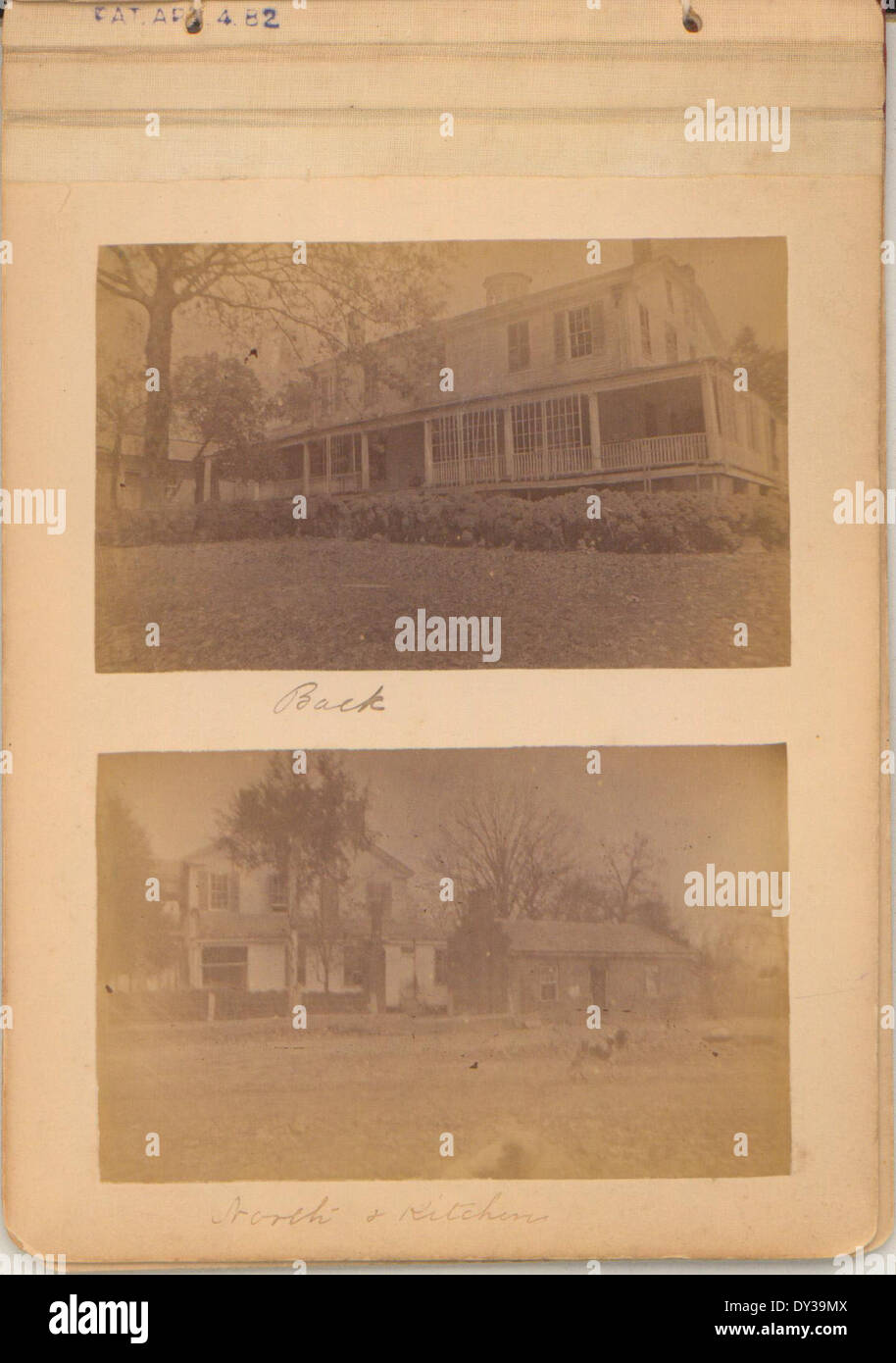This photograph depicts the rear view of a house, showcasing the porch ...