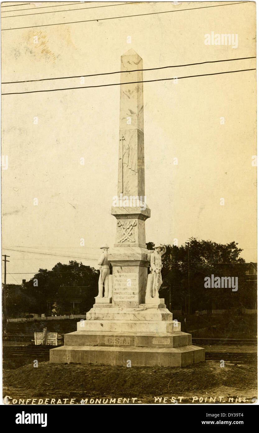 A historic photograph of the Confederate monument in West Point ...