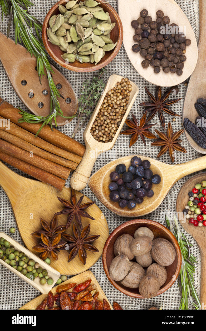 Variation spices in bowls hi-res stock photography and images - Alamy