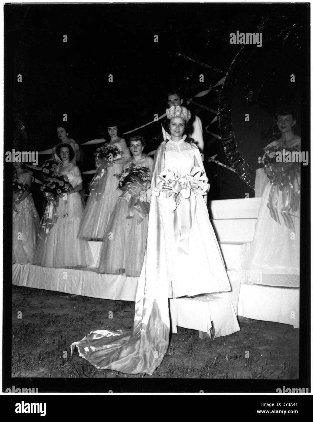 This photograph captures the coronation pageant at Whitworth College ...