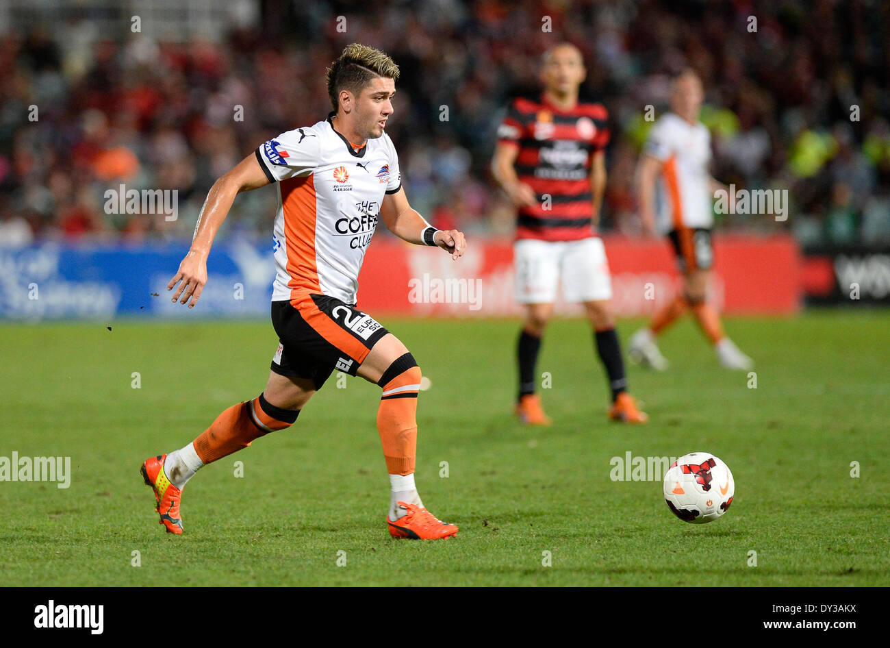 05.04.2014 Sydney, Australia. Brisbane Roar forward Dimitri Petratos in ...