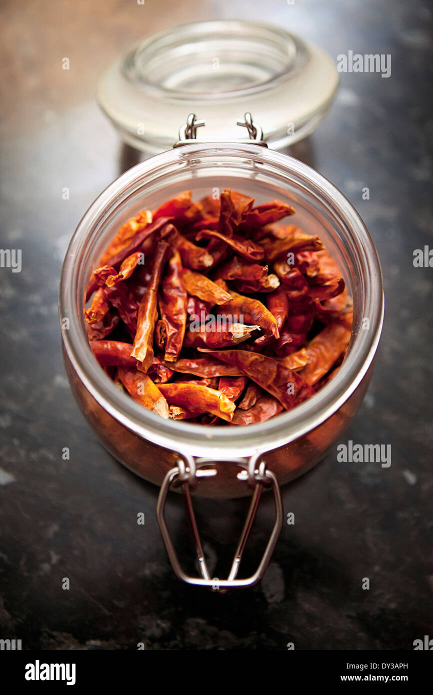Dried chilli in a jar hi-res stock photography and images - Alamy