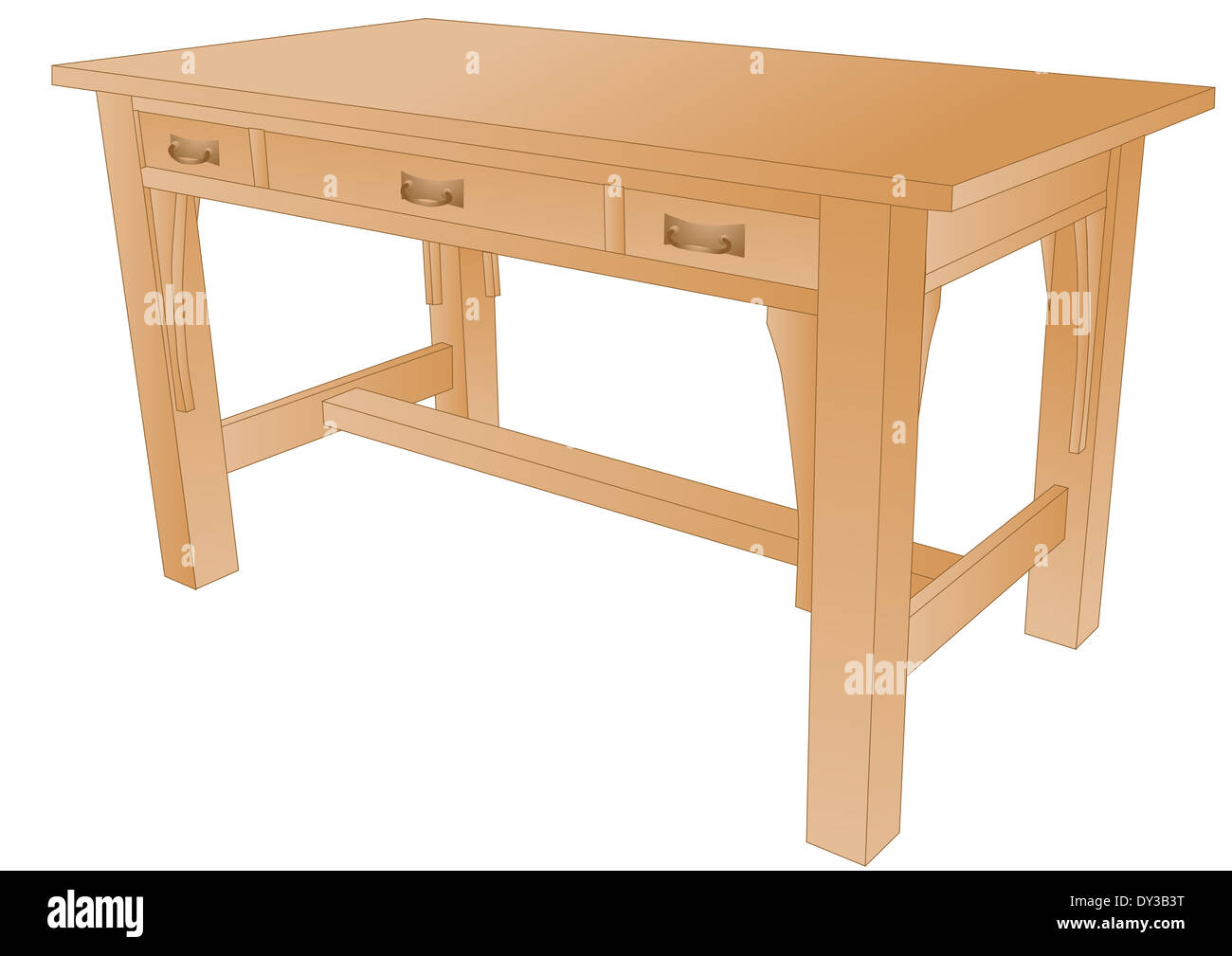 library table isolated on a white background Stock Photo - Alamy