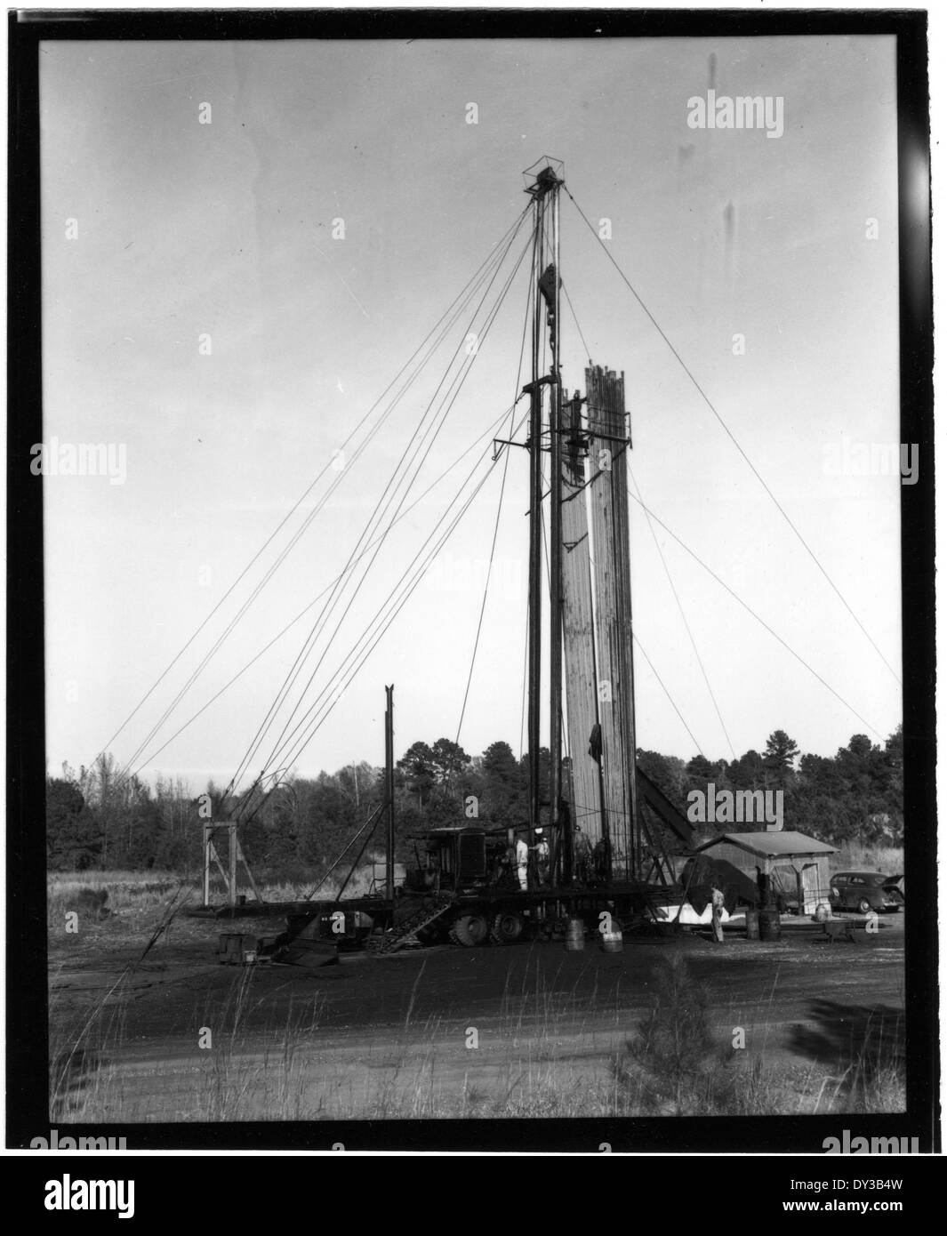 J. F. Crow Oil Rig set up 5 minutes West of Brookhaven, 11-21-1950 ...