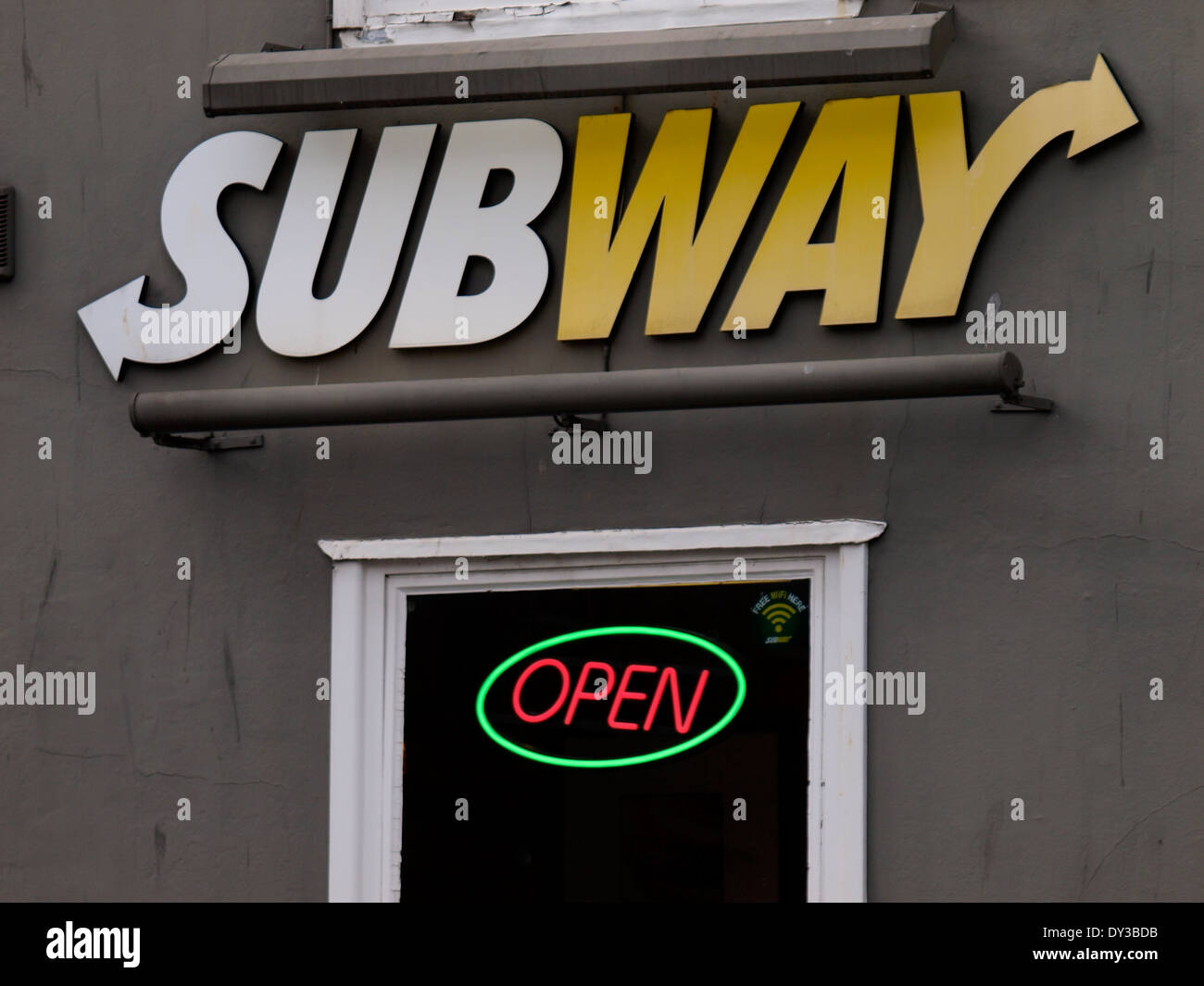 Subway sandwich shop sign, Truro, Cornwall, UK Stock Photo - Alamy