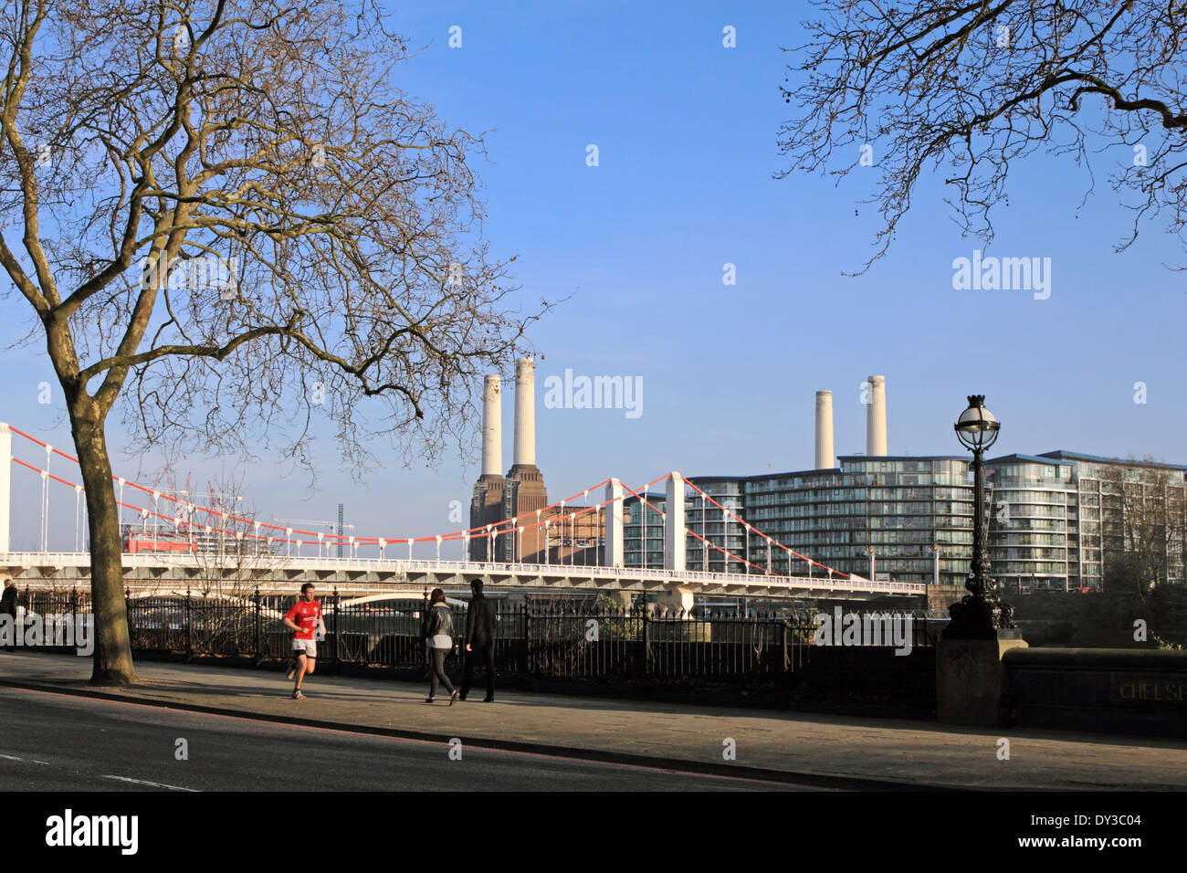 View of Chelsea Bridge and Battersea Power Station from Chelsea ...