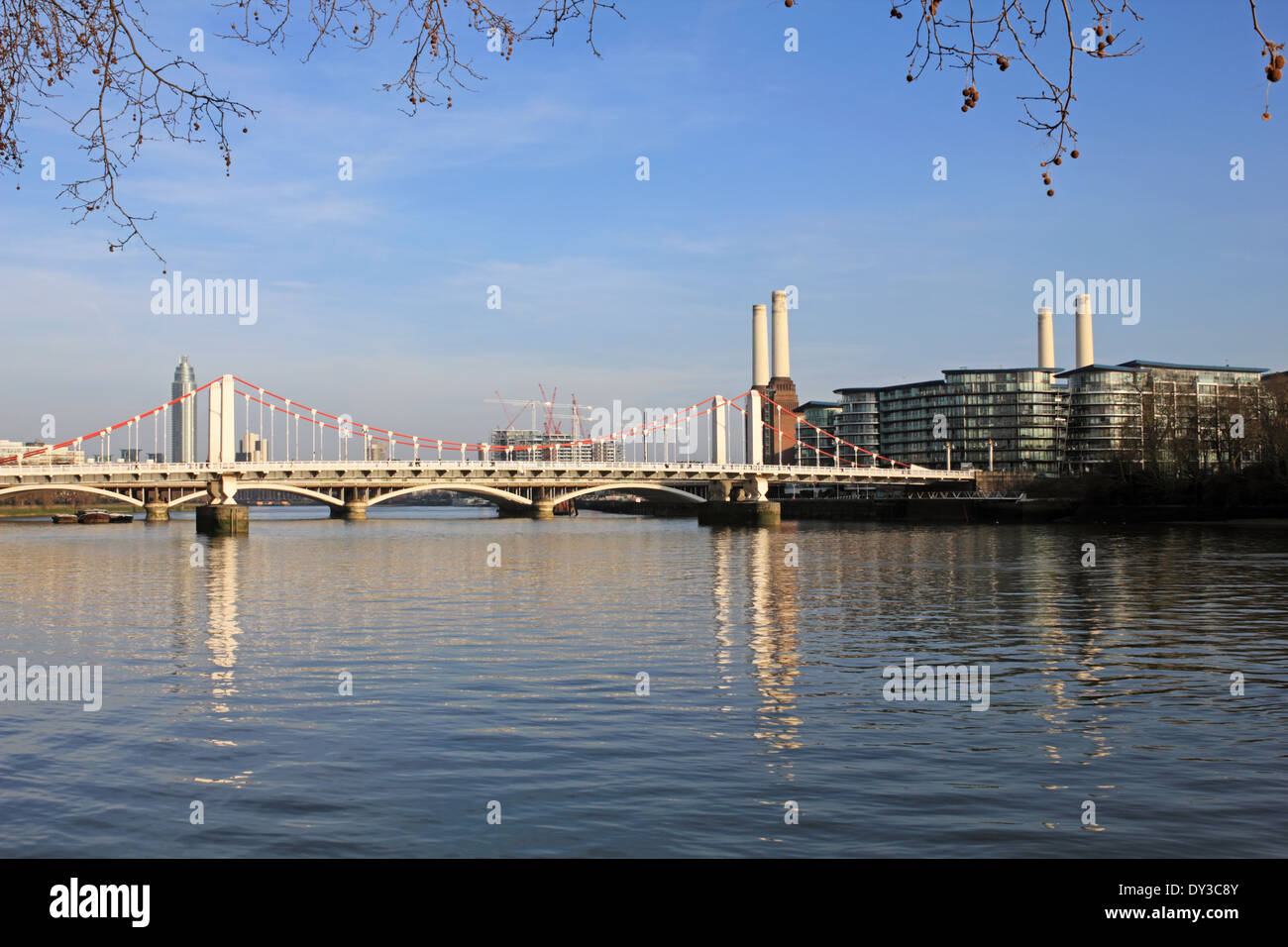 View of Chelsea Bridge and Battersea Power Station from Chelsea ...