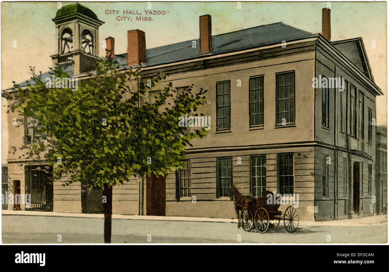 This image of Yazoo City, Mississippi, shows the city hall, an ...