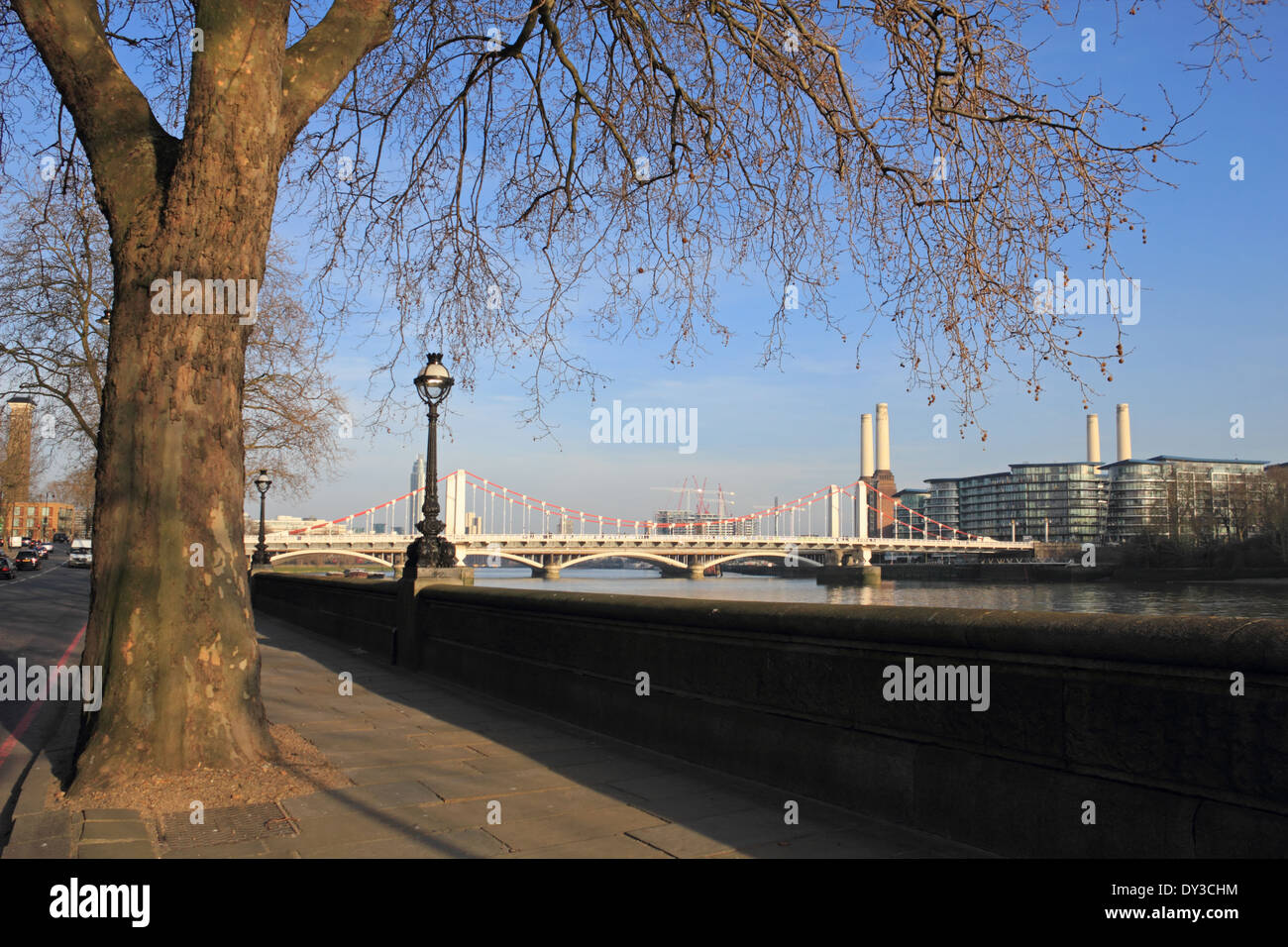 View of Chelsea Bridge and Battersea Power Station from Chelsea ...