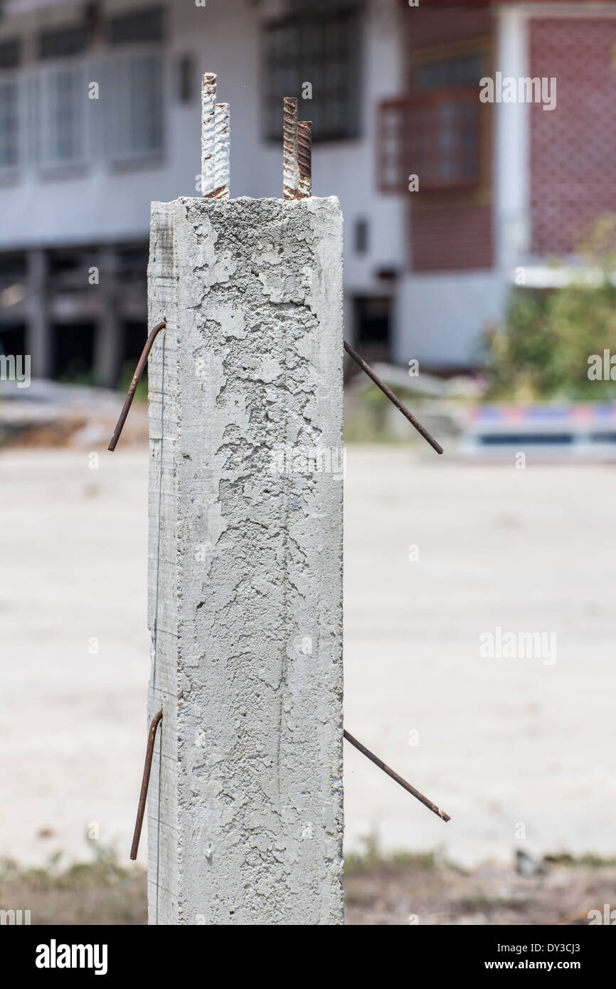 unfinished concrete column incomplete Stock Photo - Alamy