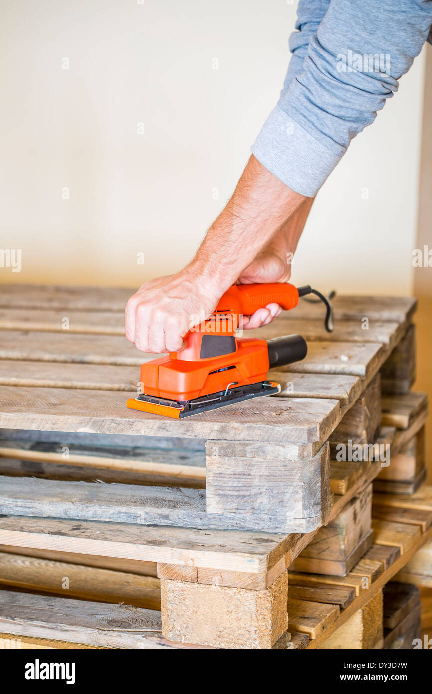 Hand sanding wood hi-res stock photography and images - Alamy
