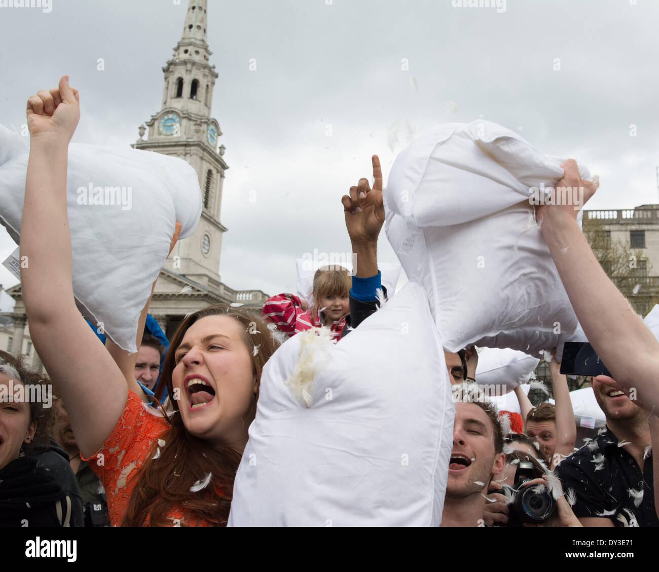 Excited woman in crowd hi-res stock photography and images - Alamy