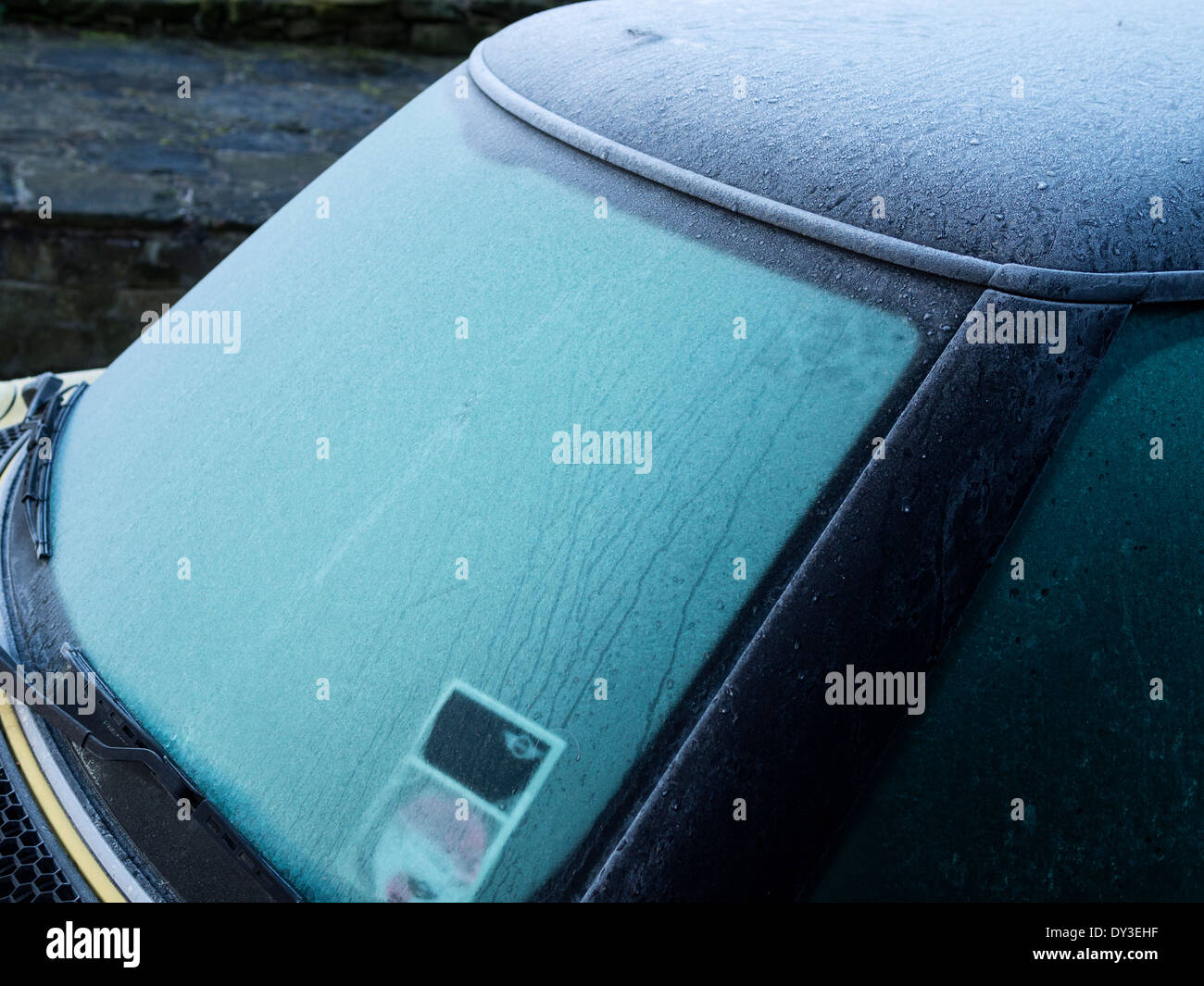 frost ice car window winter weather season cold Stock Photo - Alamy