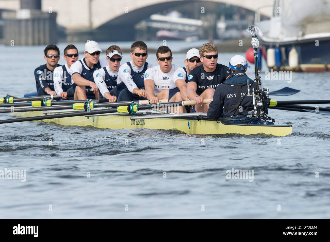 London, UK. 5th April 2014. Practice Outing by Oxford University Boat ...