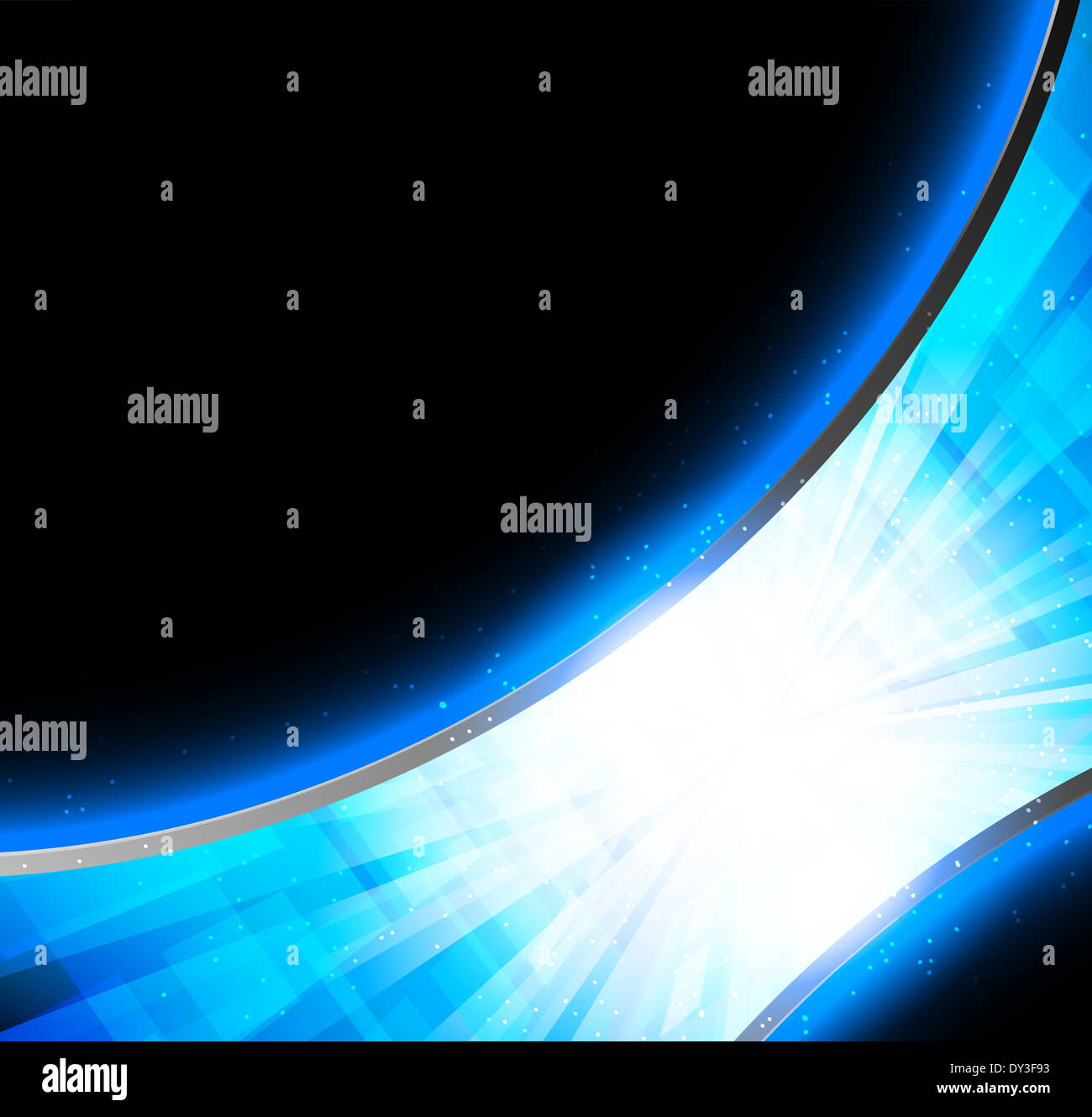 Bright blue tech background with light stars Stock Photo - Alamy