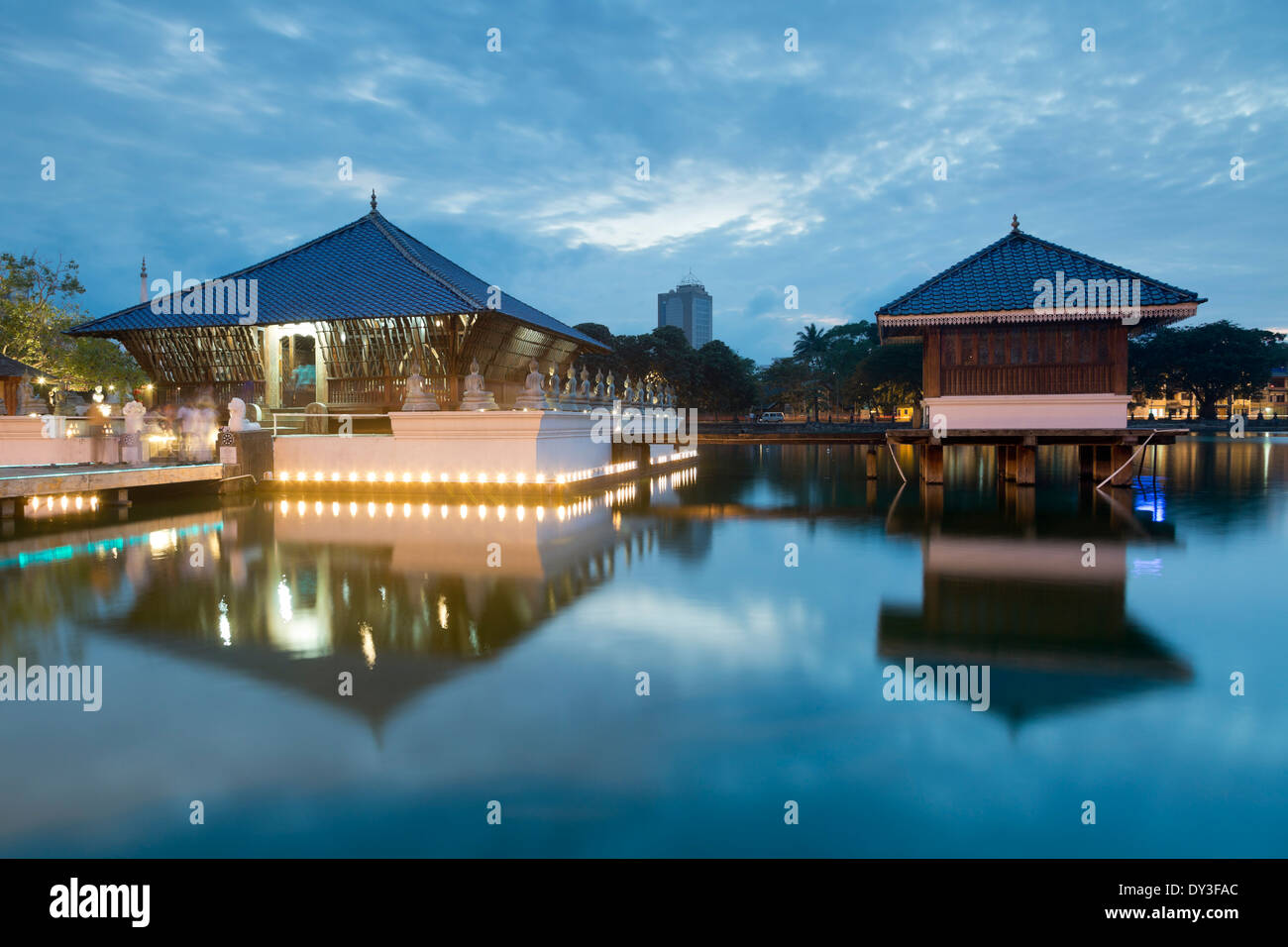 Colombo, Sri Lanka, South Asia. Seema Malaka Meditation Centre run by the nearby Gangaramaya ...