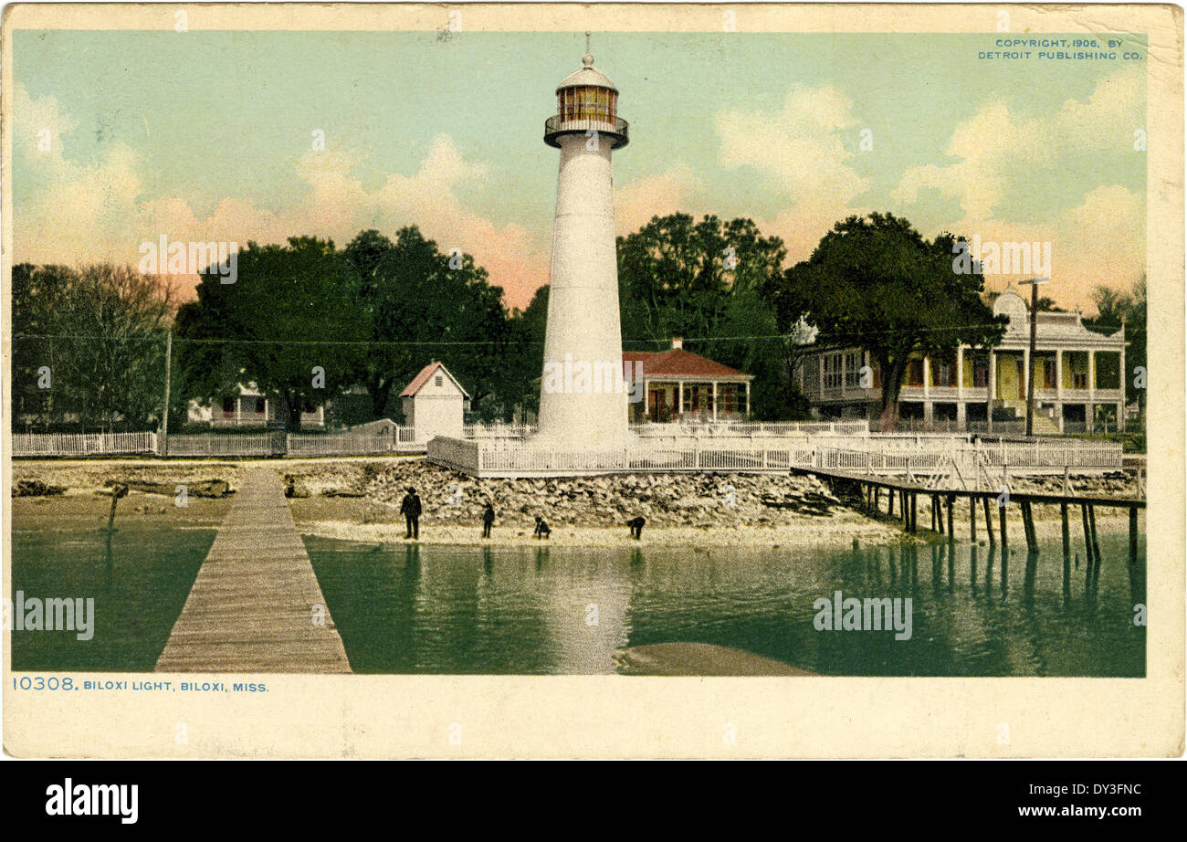 This image showcases the Biloxi Light in Biloxi, Mississippi, an iconic ...