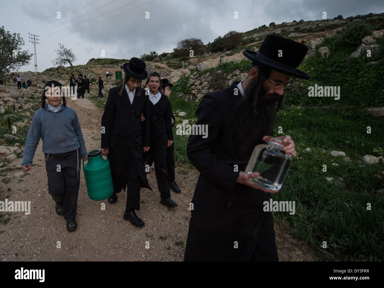 Jerusalem. 3rd Apr, 2014. Ultra-Orthodox Jews leave after collecting ...