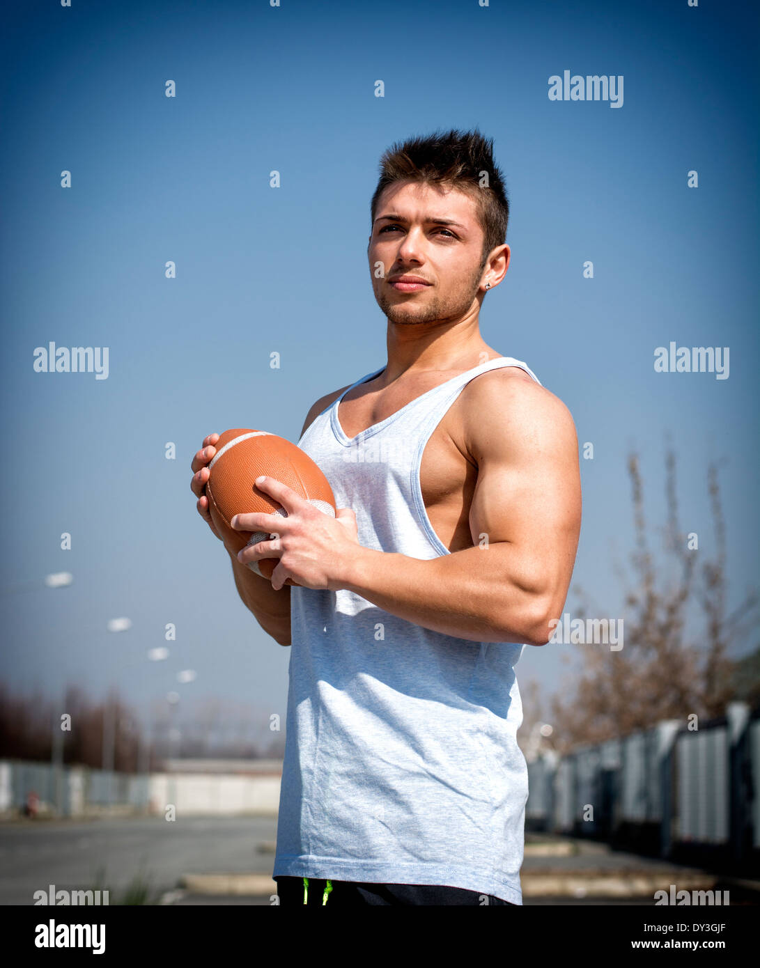 American football player face hi-res stock photography and images - Alamy