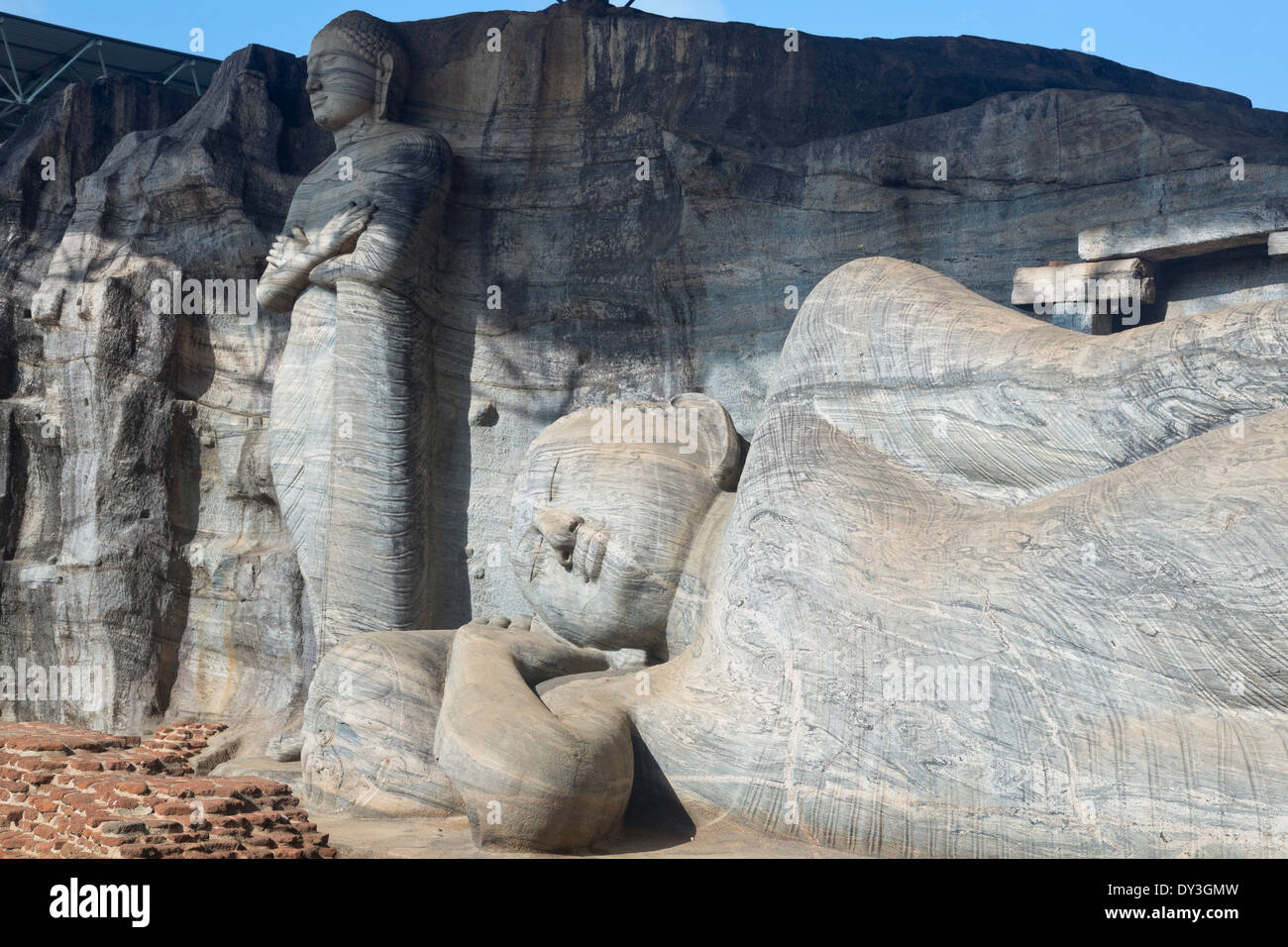 Polonnaruwa, Sri Lanka. Colossal Buddha statues at Gal Vihara Stock ...