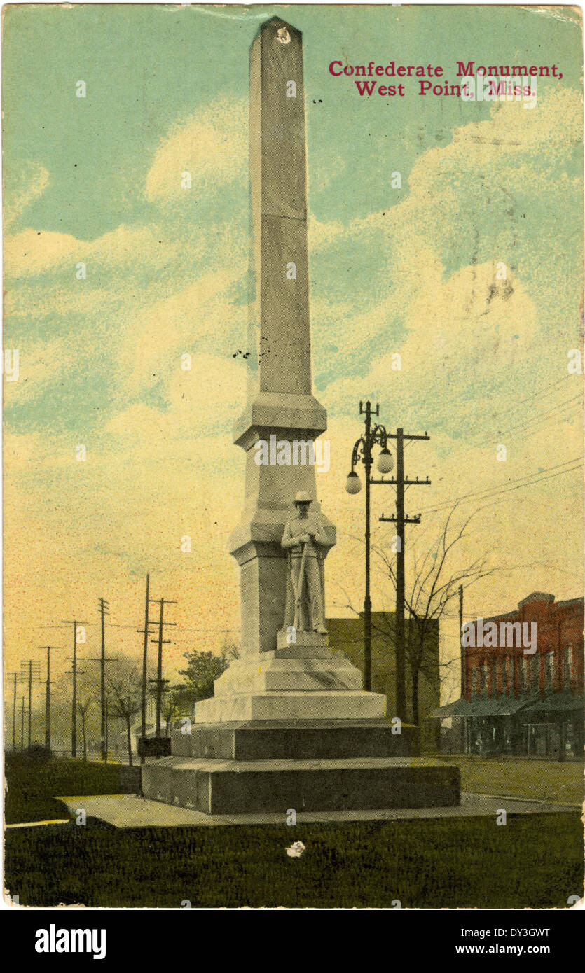 This image depicts the Confederate monument in West Point, Mississippi ...