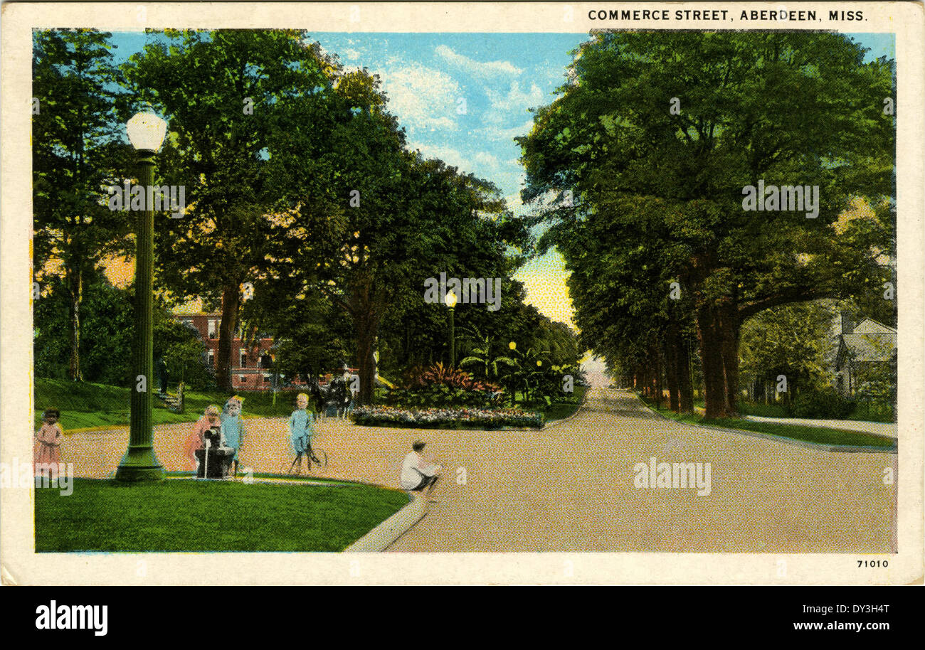 A historical postcard depicting Commerce Street in Aberdeen ...