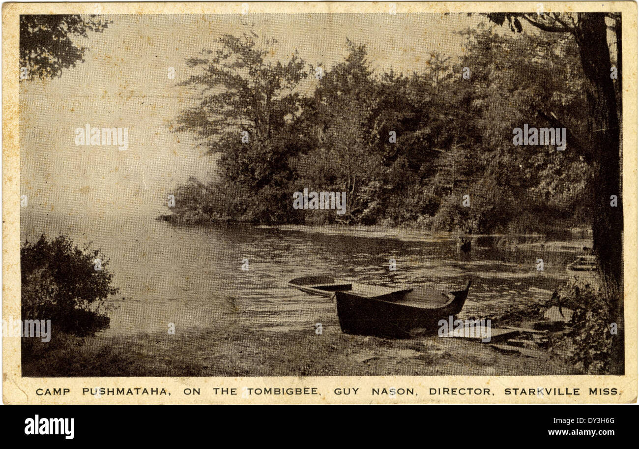 A postcard depicting Camp Pushmataha, located along the Tombigbee River ...