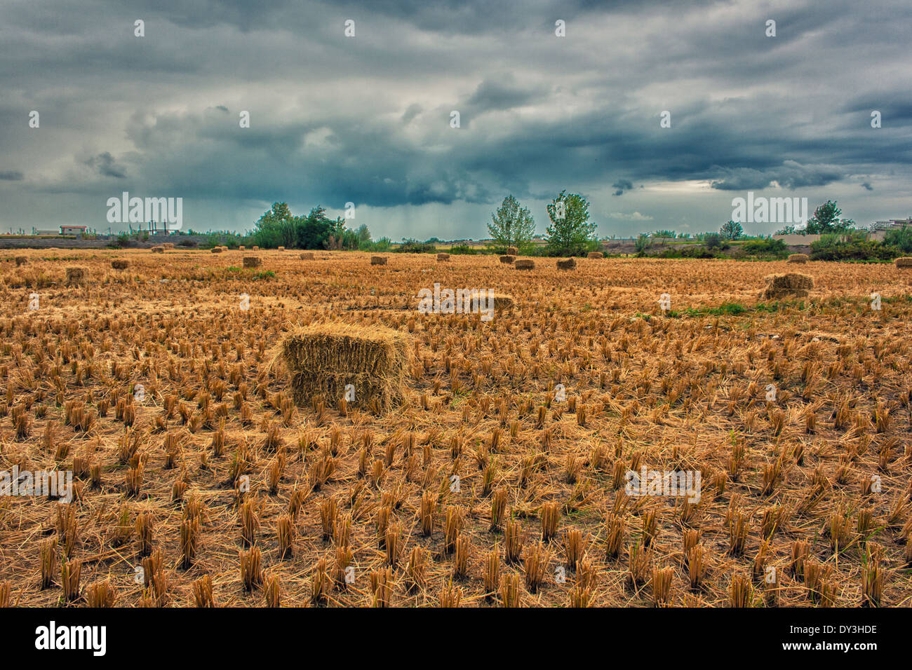 Farm outside of town Stock Photo - Alamy