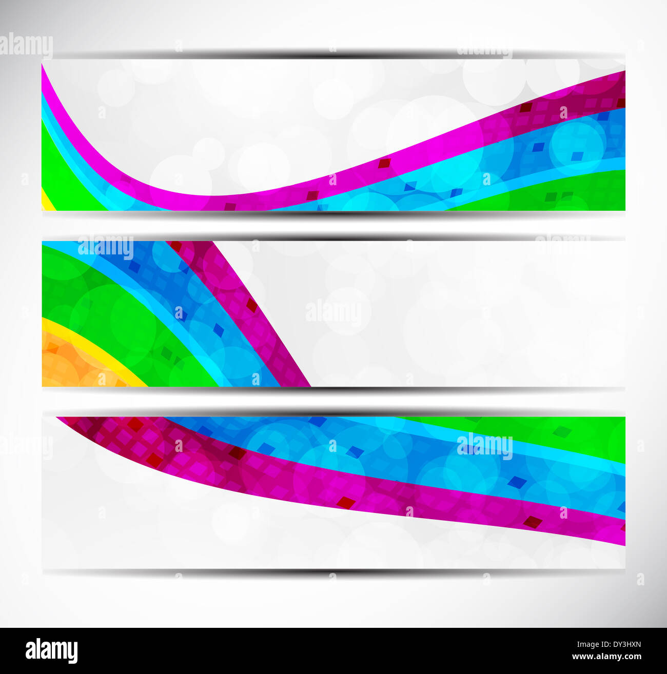 Set of rainbow banners with color waves Stock Photo - Alamy