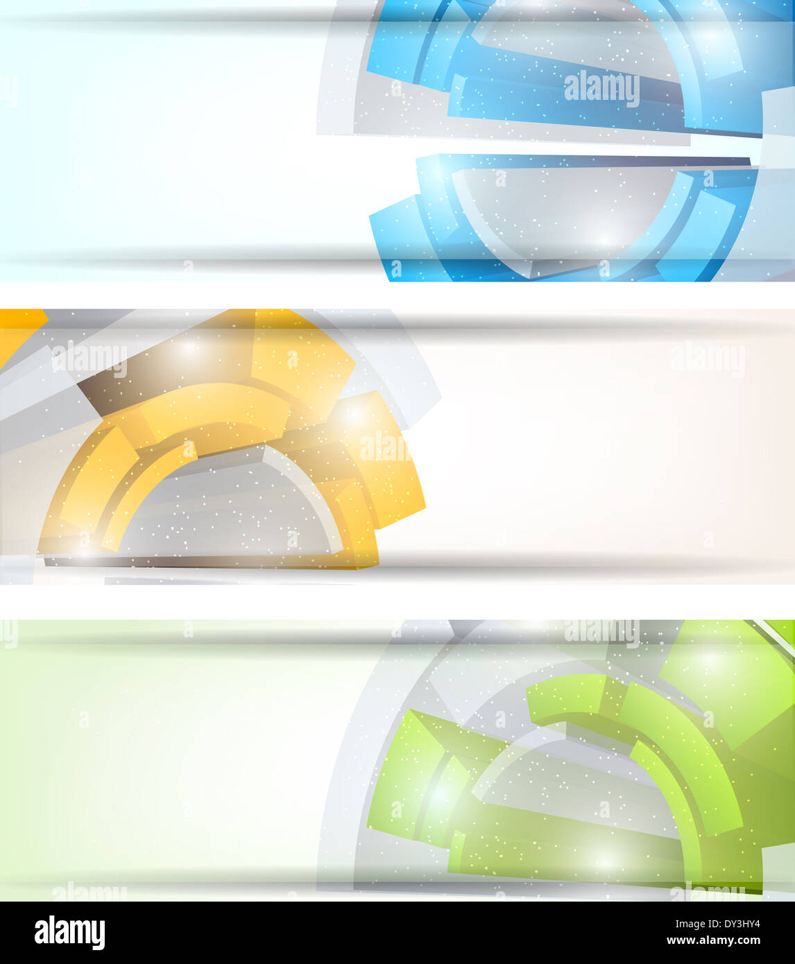 Set of color tech banners and stars Stock Photo - Alamy
